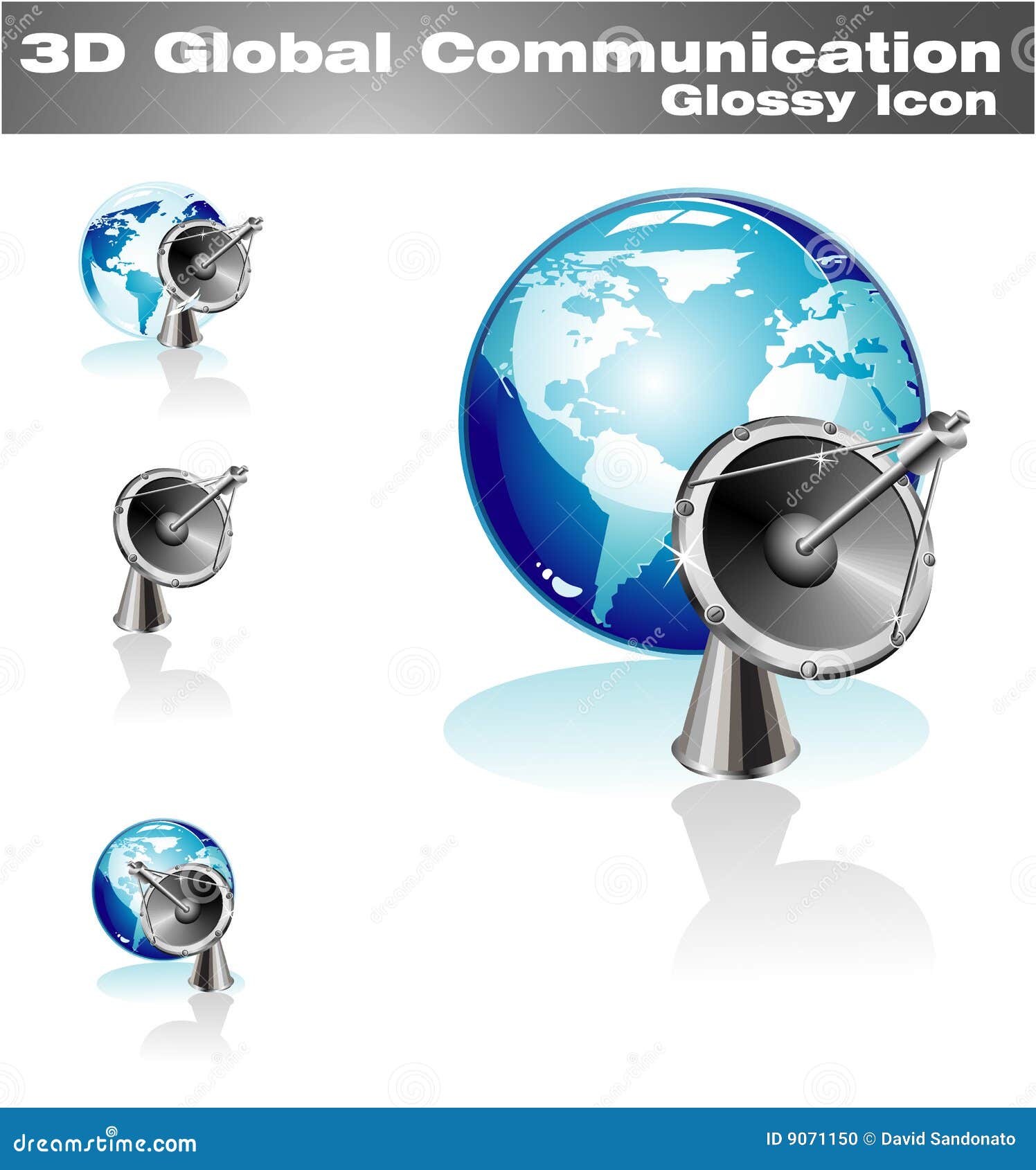 Global Communication Icon stock vector. Illustration of blue - 9071150