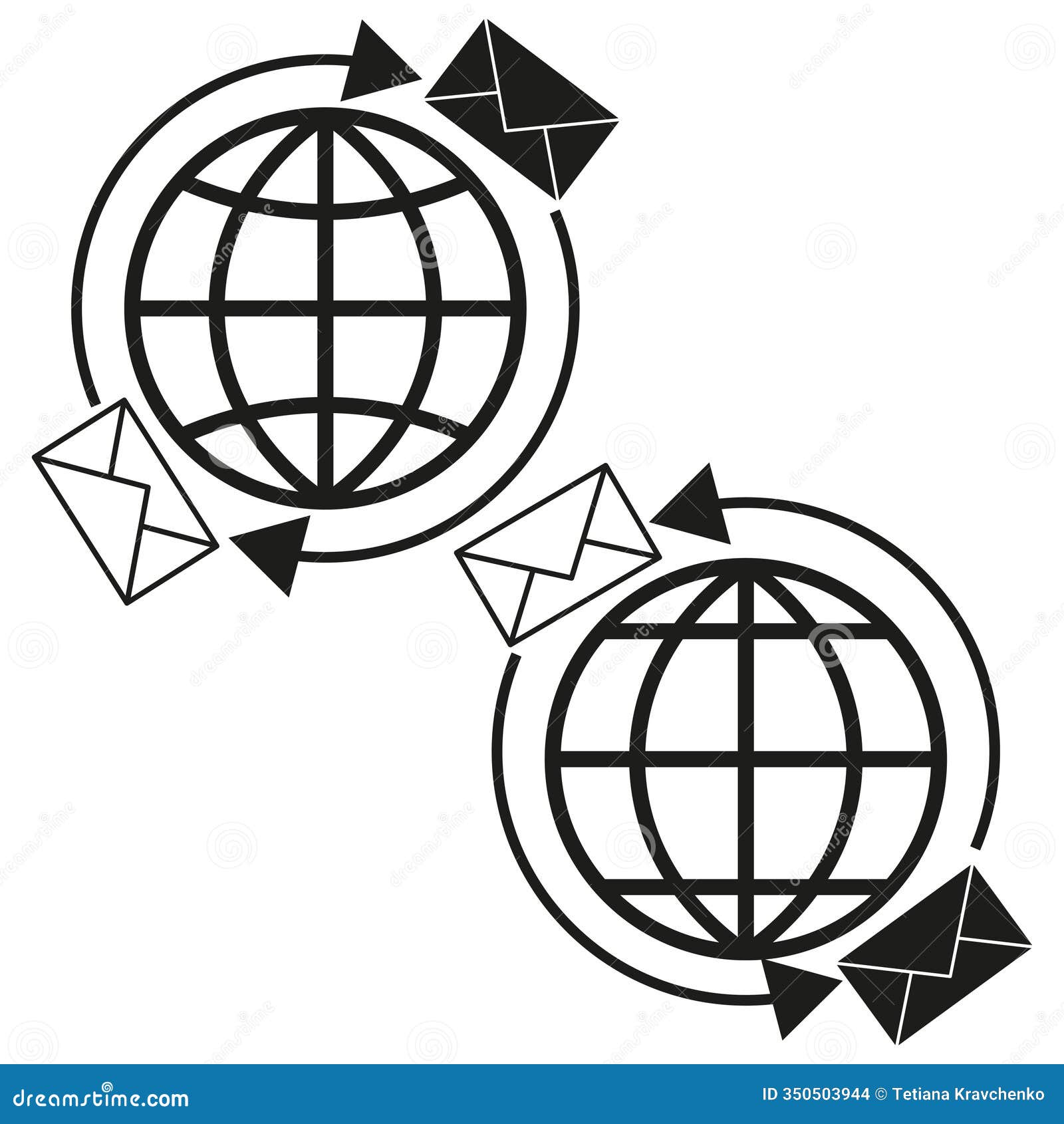 Global Communication Icon. Envelope Exchange Symbol. Worldwide ...