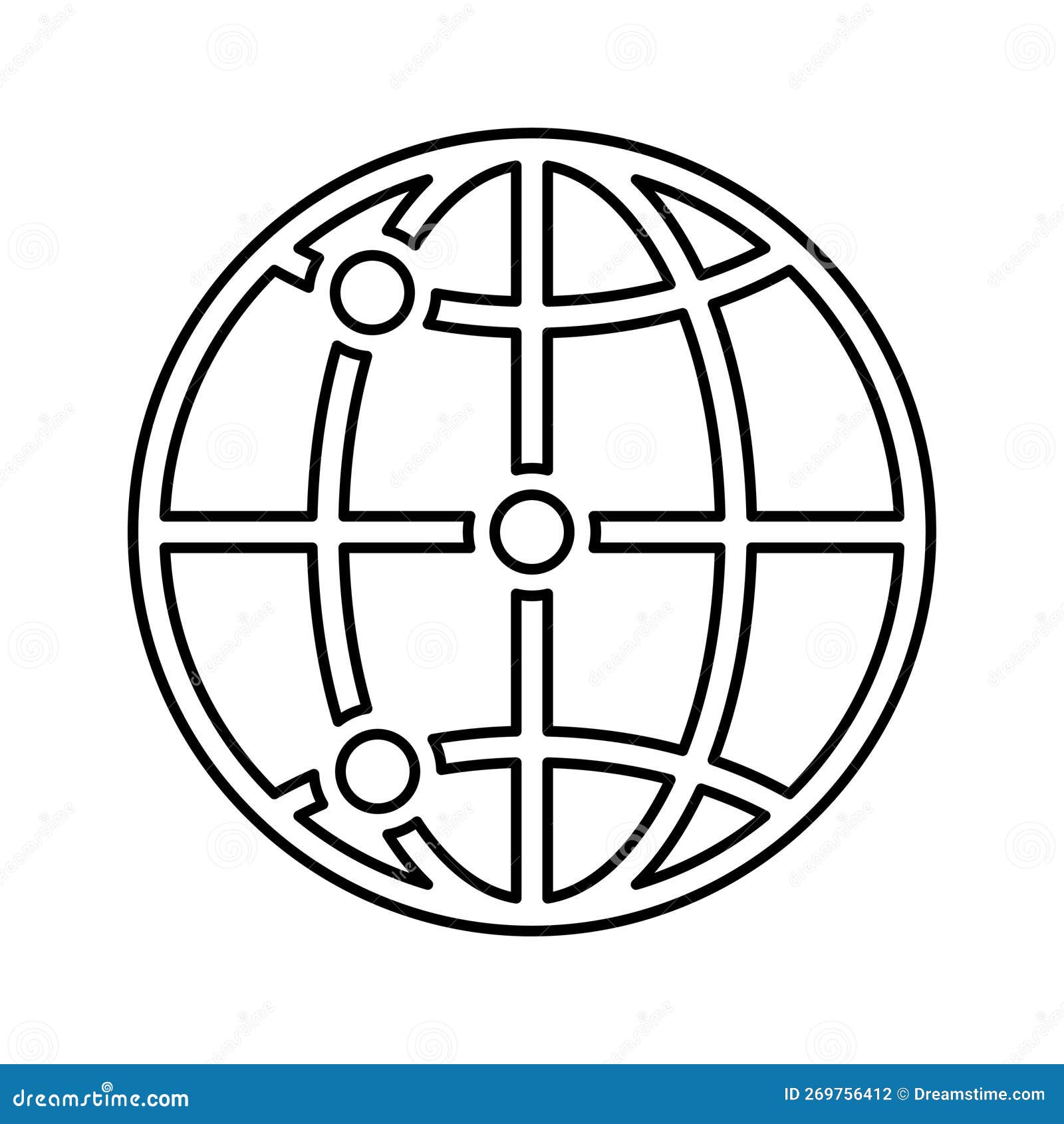 Global Communication Icon. Outline Design Stock Vector - Illustration ...