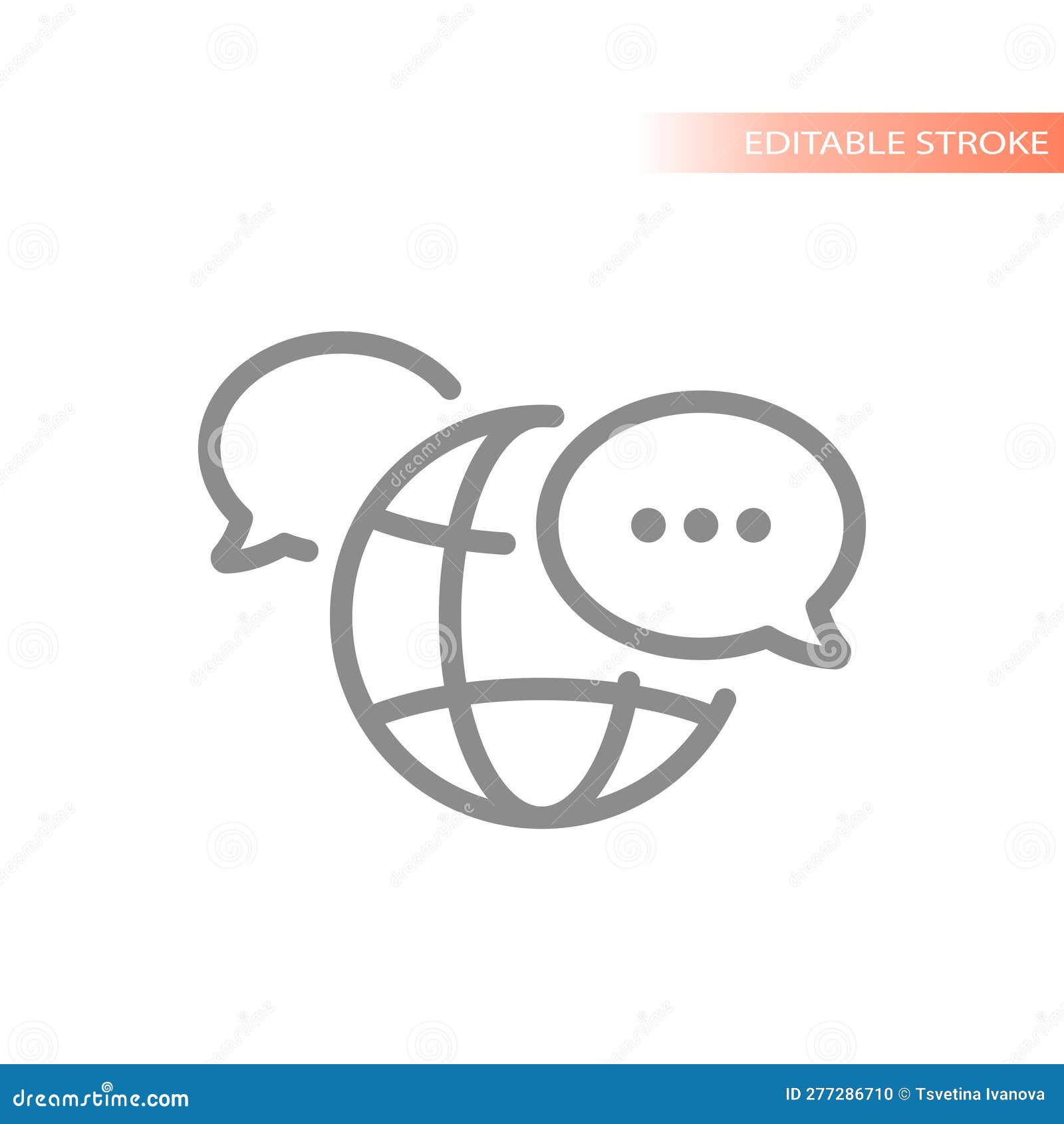 Global Communication Line Vector Icon Stock Vector - Illustration of ...