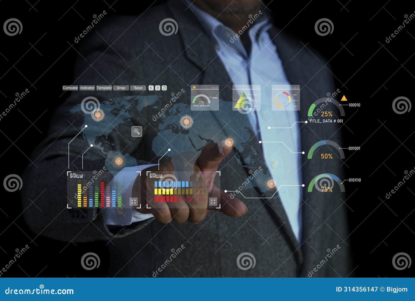 Global Communication Network Concept. Digital Link Tech, Big Data Stock ...