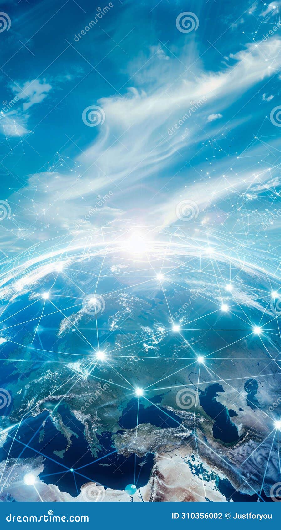 Global Communication Network Over Earth from Space. Generative Ai Stock ...