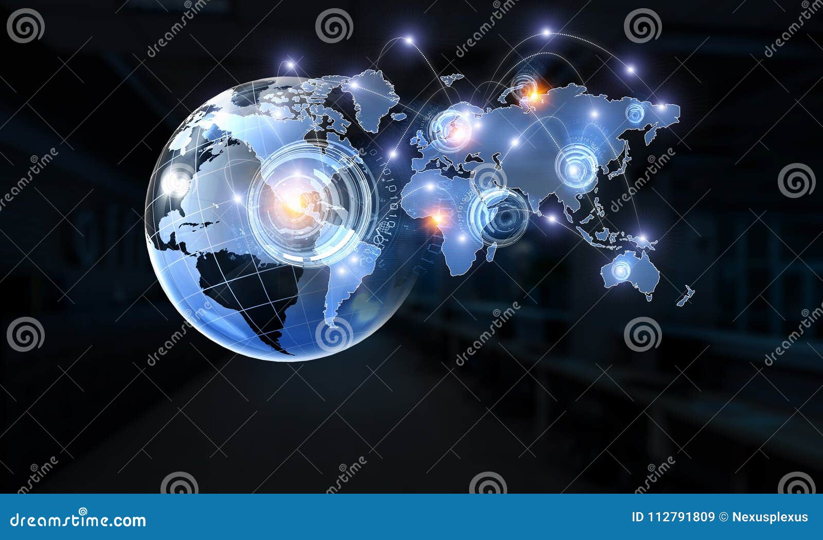 Global Communication and Networking. Mixed Media Stock Image - Image of ...