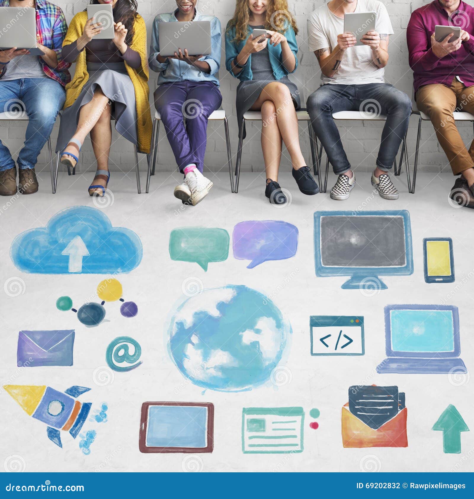 Global Communication Social Media Networking Concept Stock Photo ...