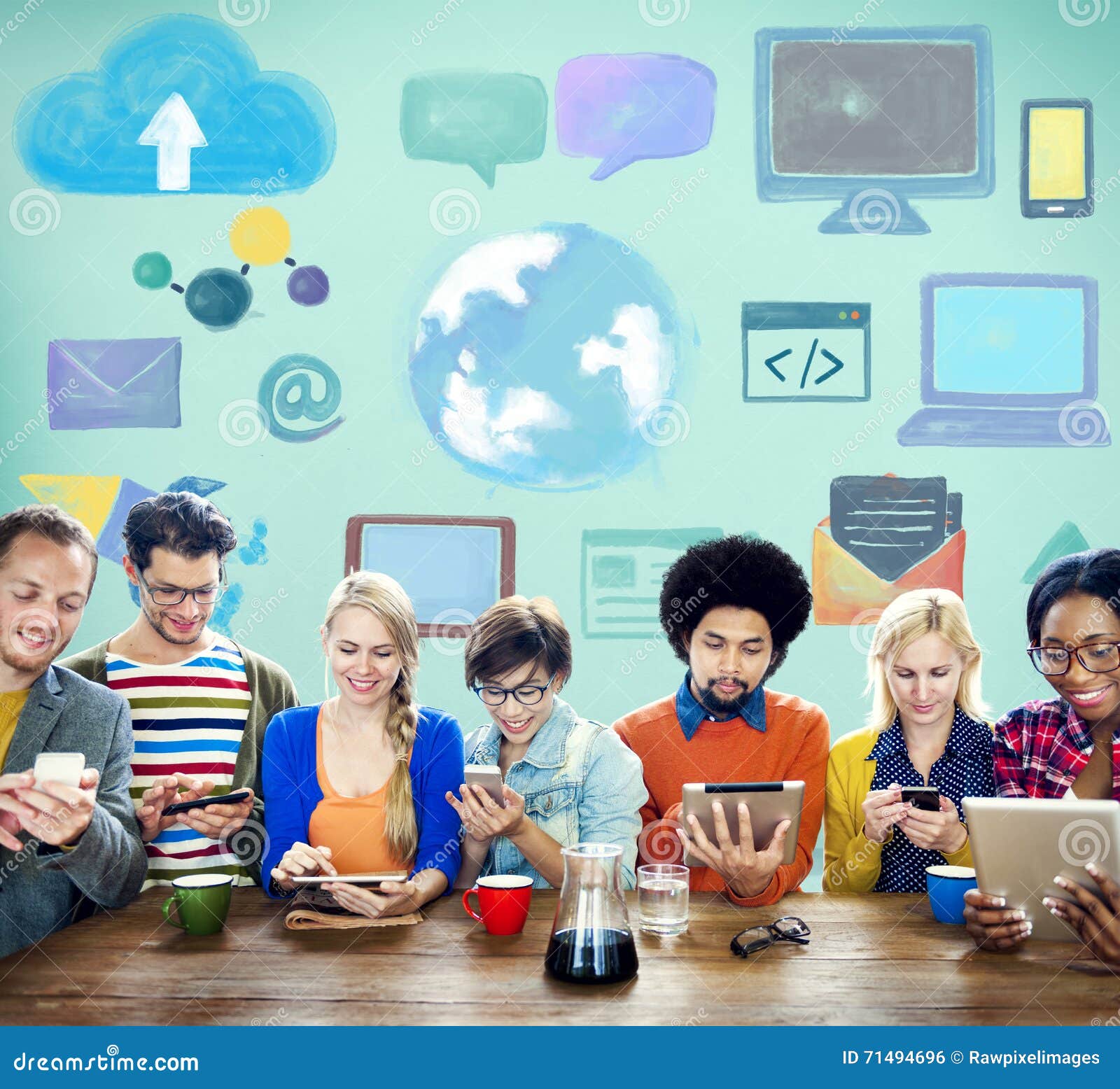 Global Communication Social Media Networking Concept Stock Photo ...