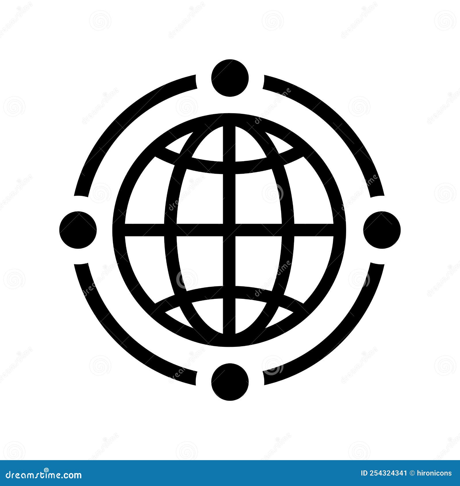 Global, Communication, Support Icon. Black Vector Graphics Stock Vector ...