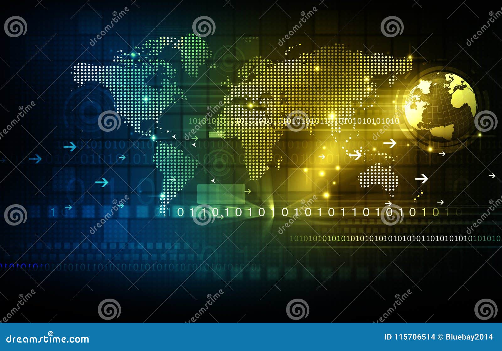 Global Communication Technology Stock Illustration - Illustration of ...