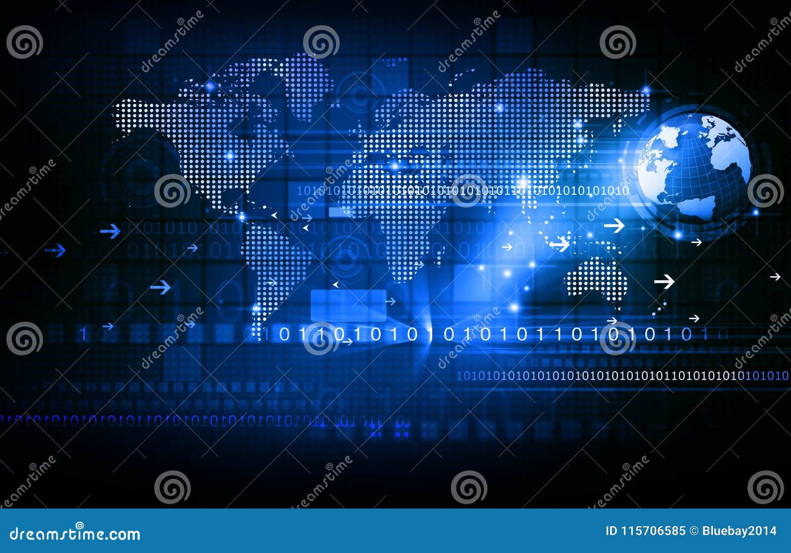 Global Communication Technology Stock Illustration - Illustration of ...