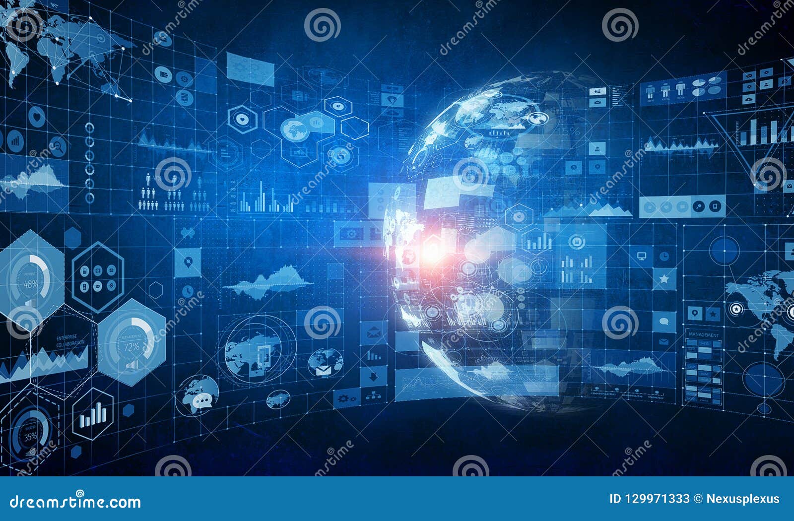 Global Communication and Technology Stock Illustration - Illustration ...