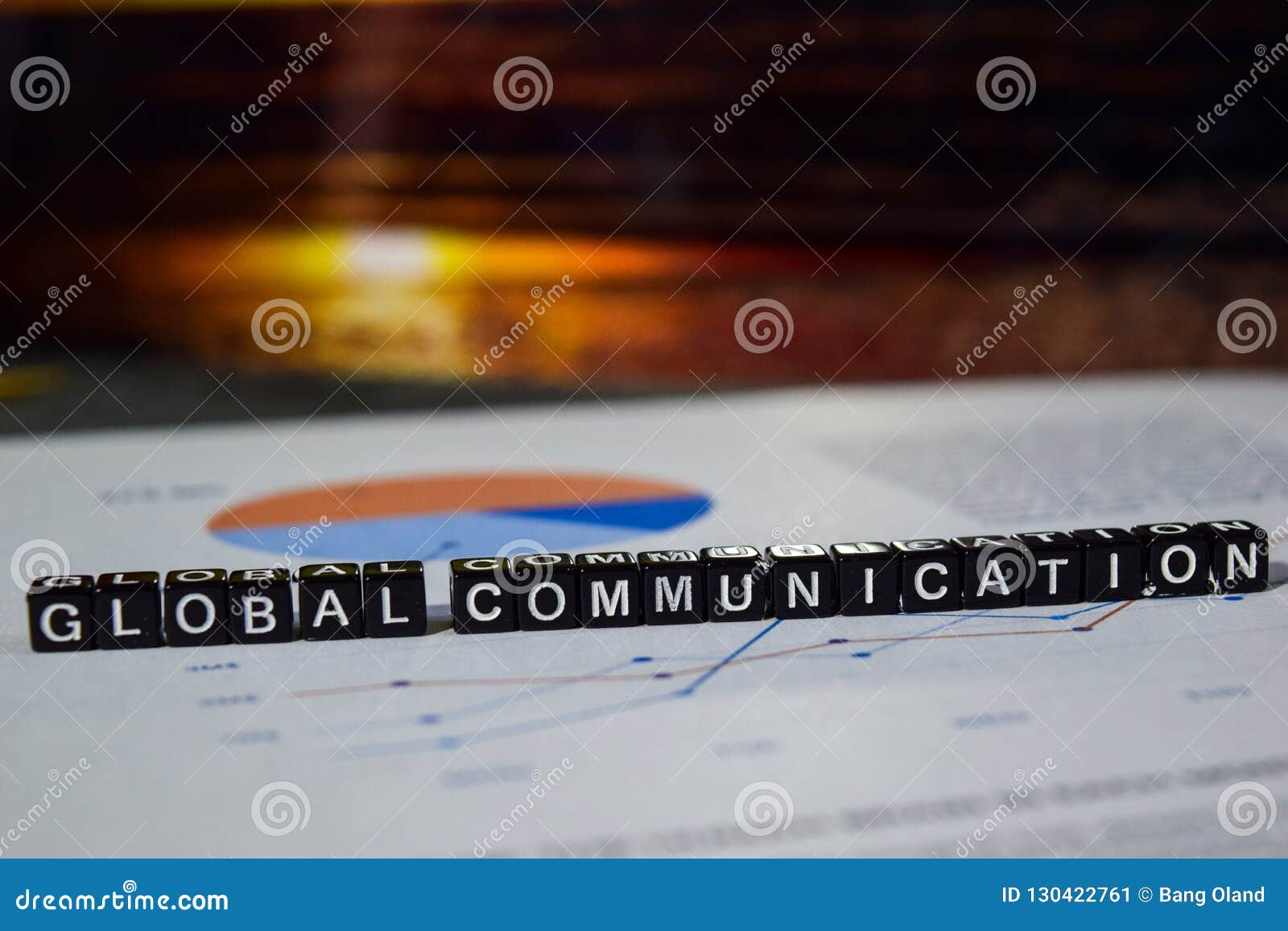 Global Communication on Wooden Blocks. Globalization Connection ...