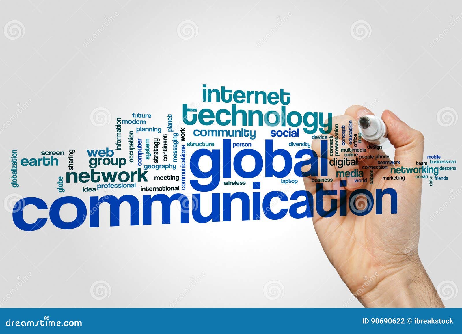 Global Communication Word Cloud Stock Photo - Image of networking ...