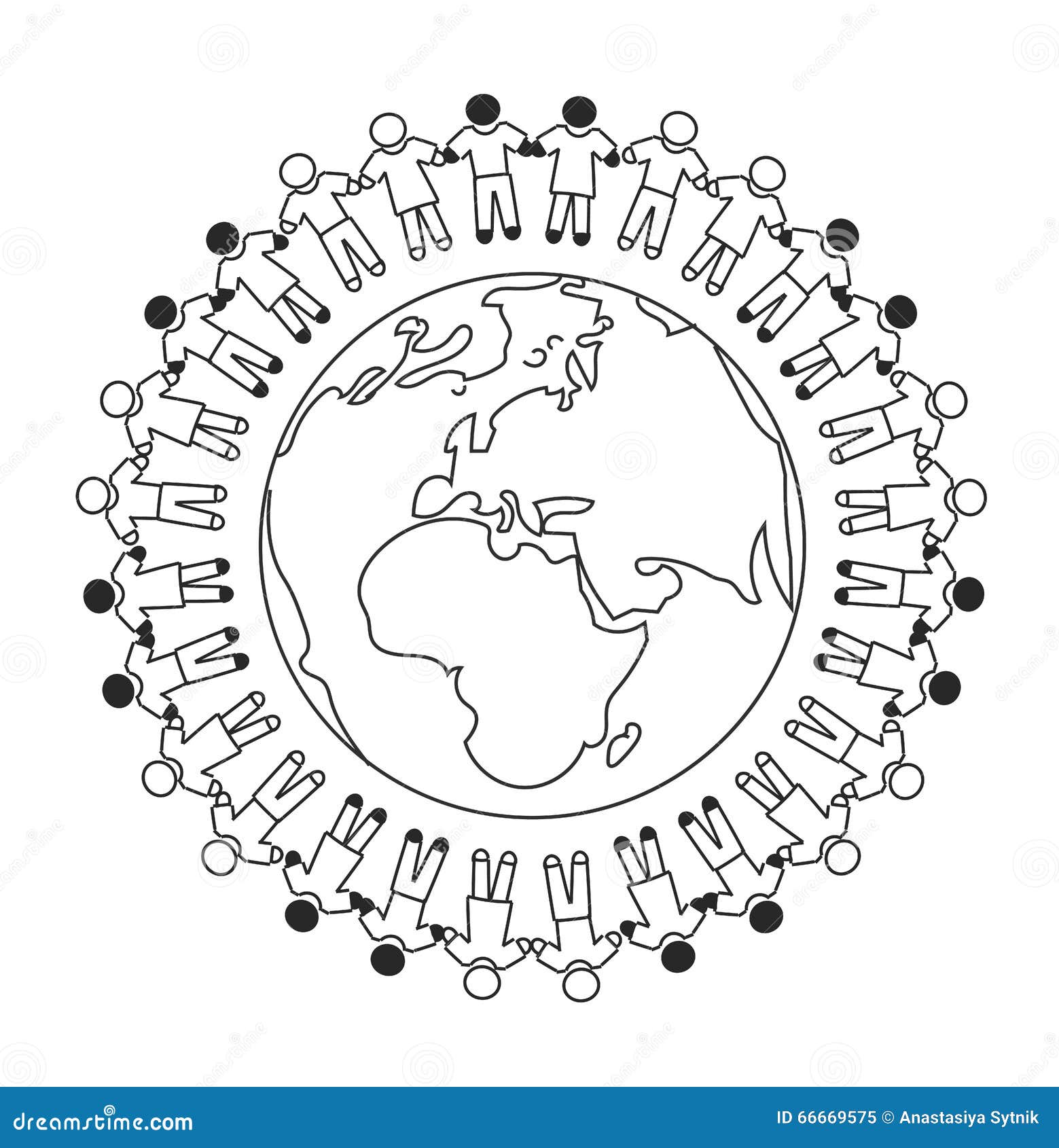 Global Community. All Elements and Textures are Individual Objects ...