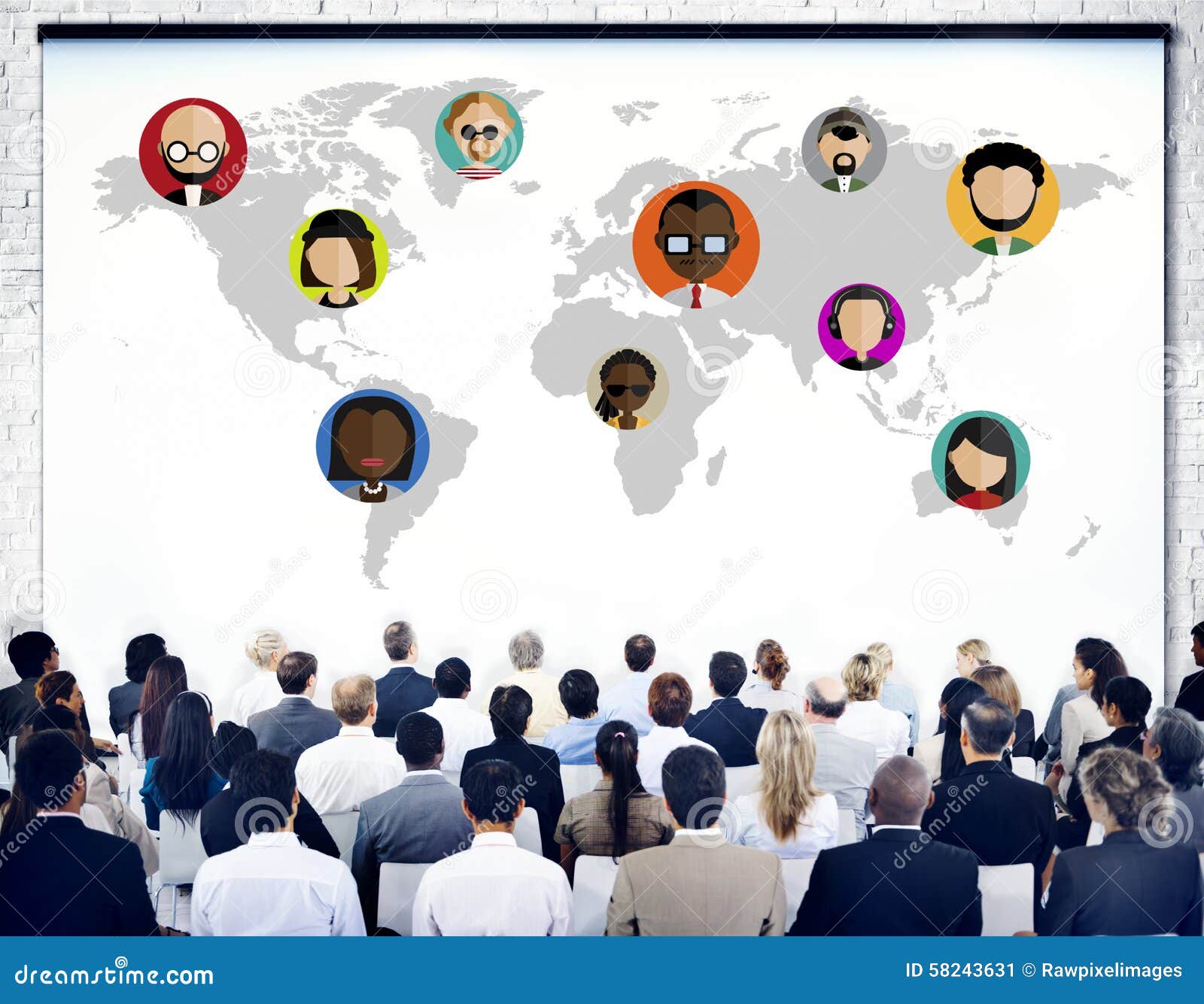 Global Community World People Social Networking Connection Conce Stock ...