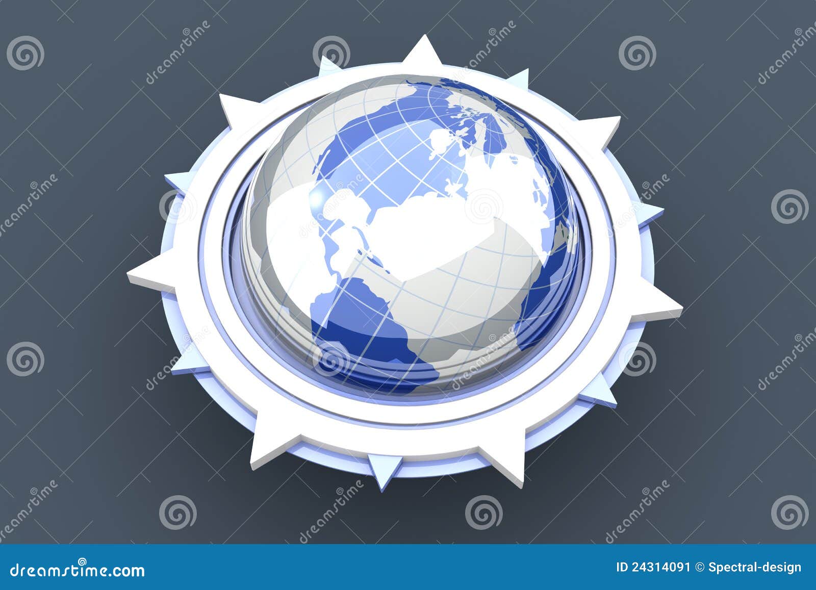 Global compass stock illustration. Illustration of render - 24314091