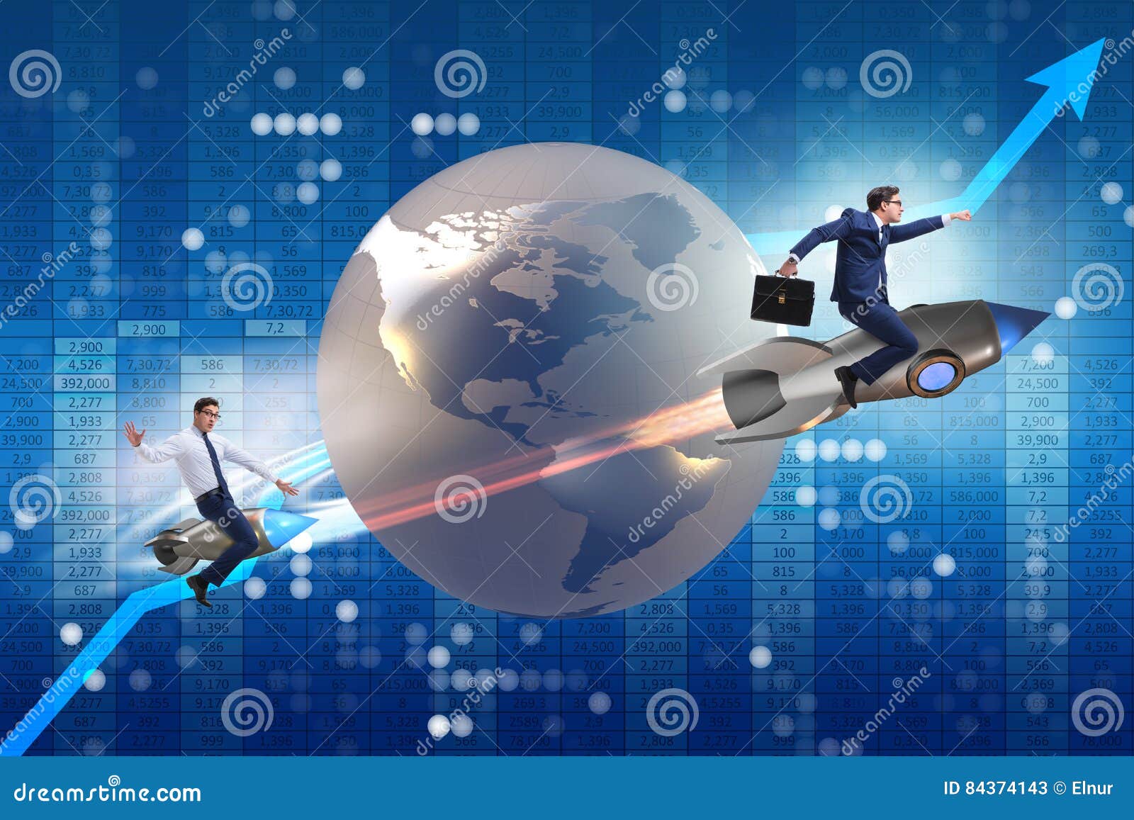 The Global Competition Concept with Chasing Businessmen Stock ...