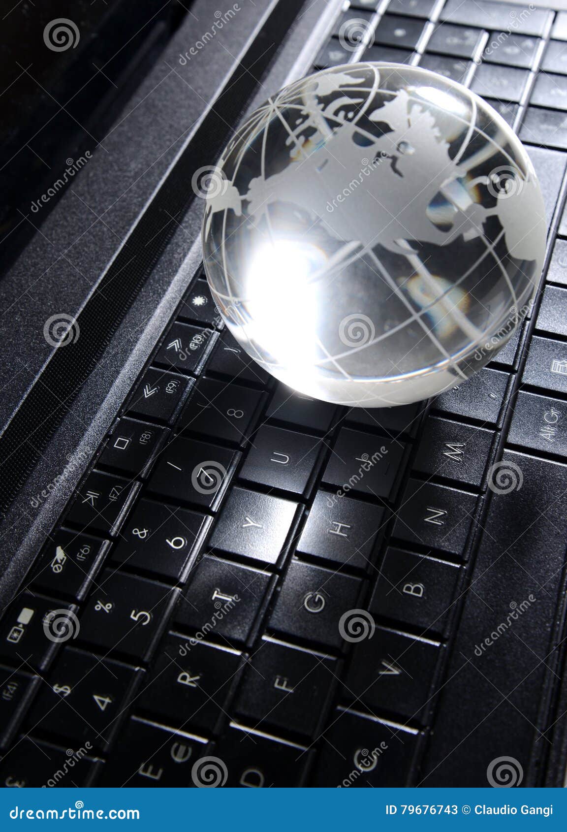 Global computer concept stock image. Image of crystal - 79676743