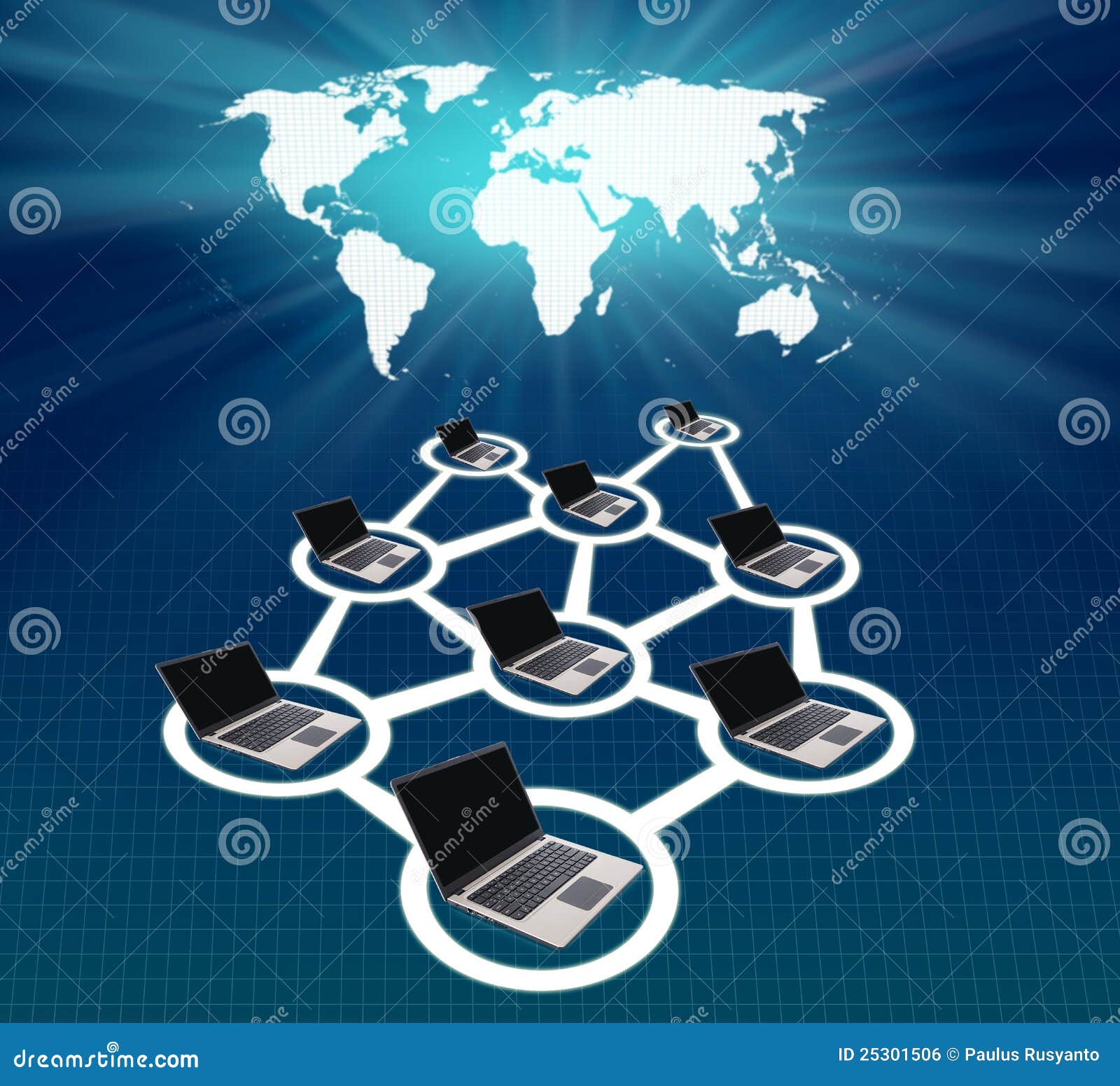 Global computer network stock illustration. Illustration of computer ...