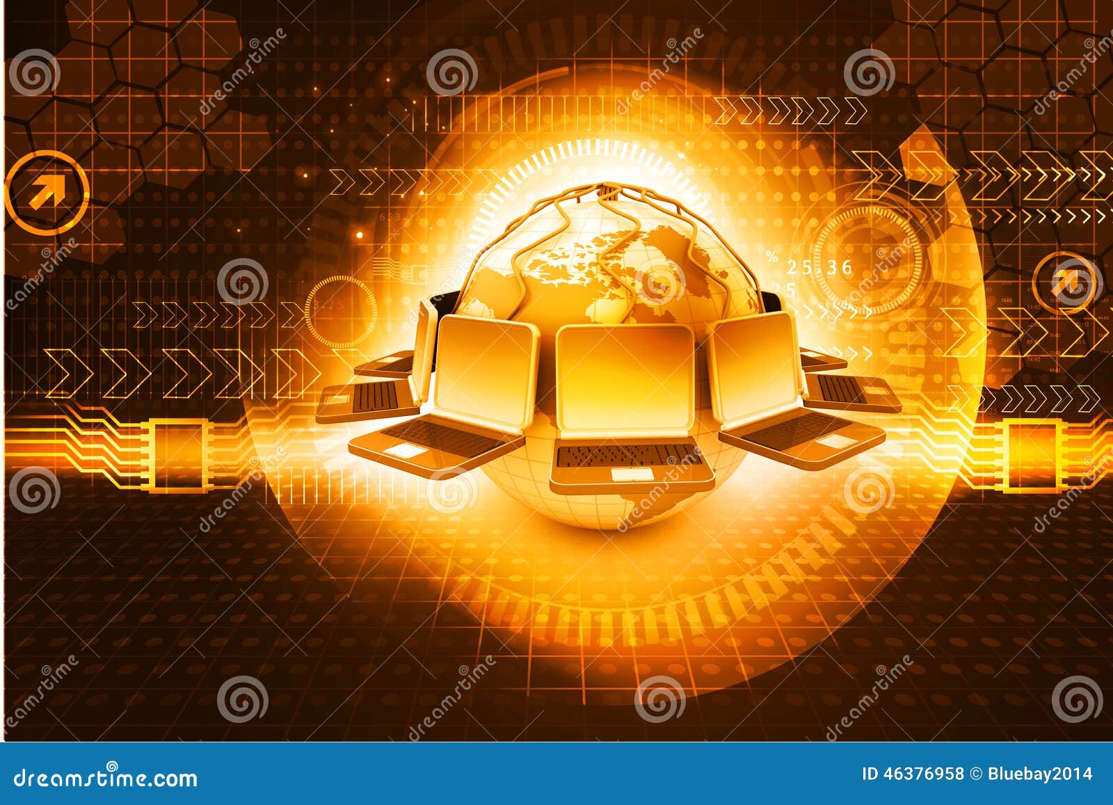 Global computer Network stock illustration. Illustration of world ...