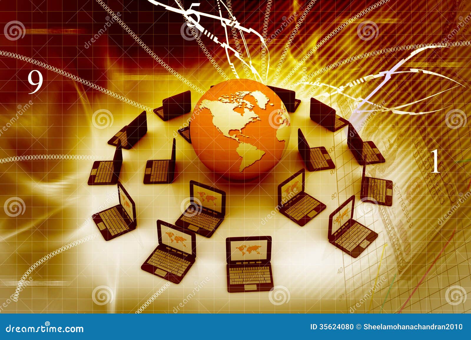 Global computer network stock illustration. Illustration of global ...