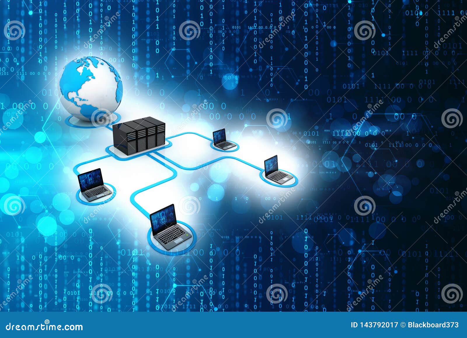 Computer Network Isolated in Technology Background. Network Connection ...