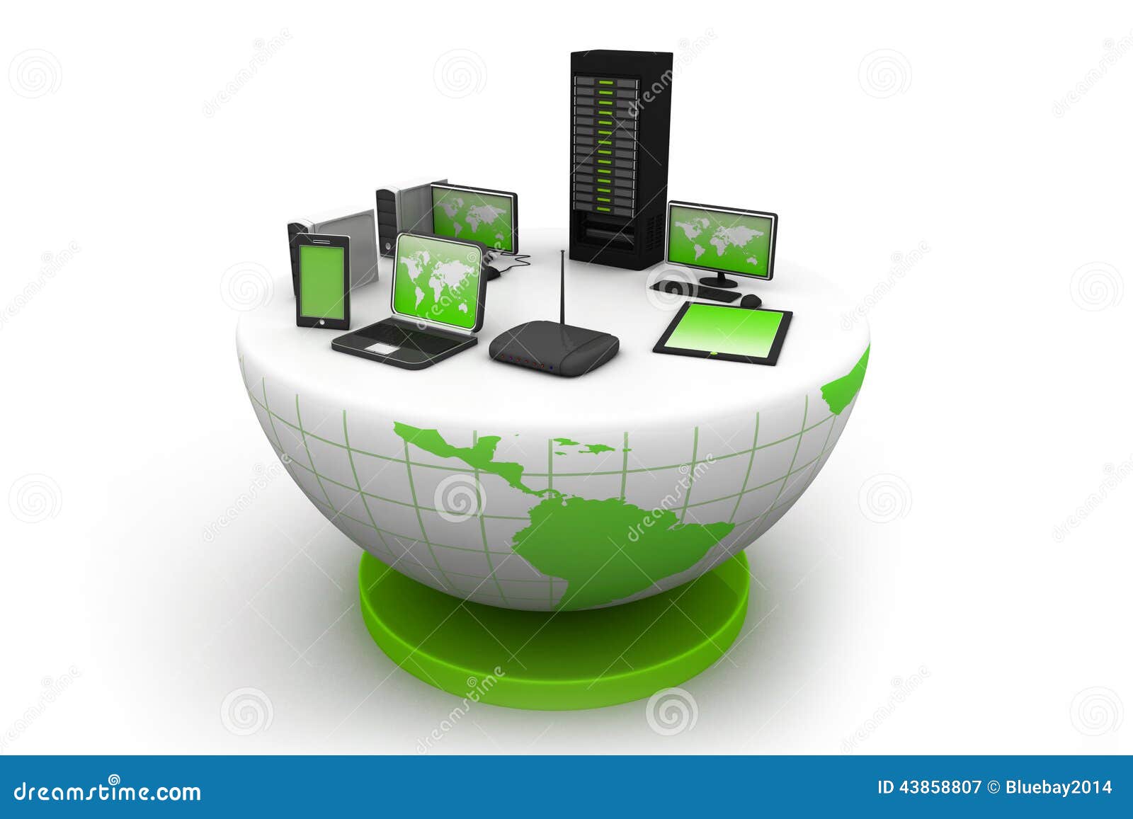 Global computer Network stock illustration. Illustration of render ...