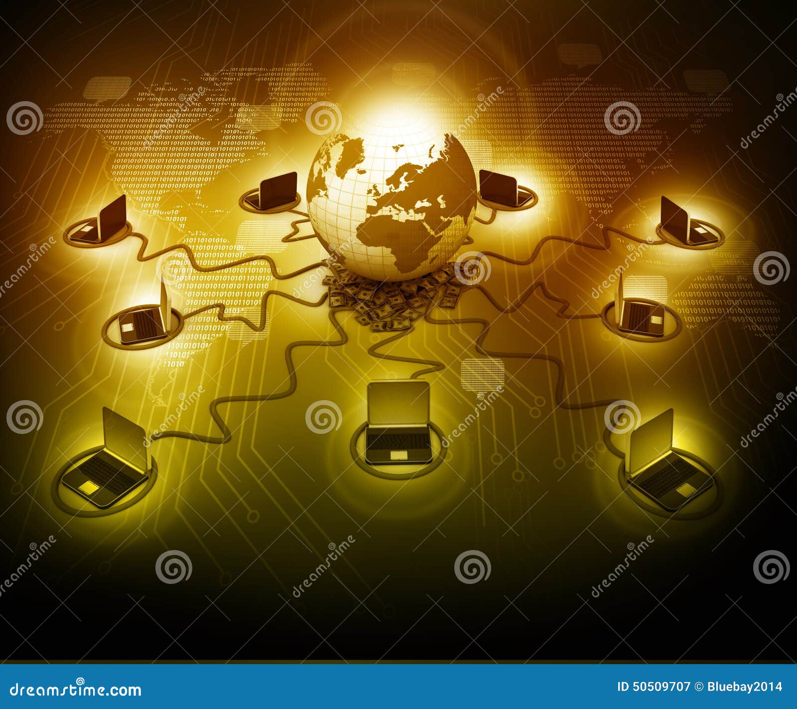 Global computer network stock illustration. Illustration of board ...