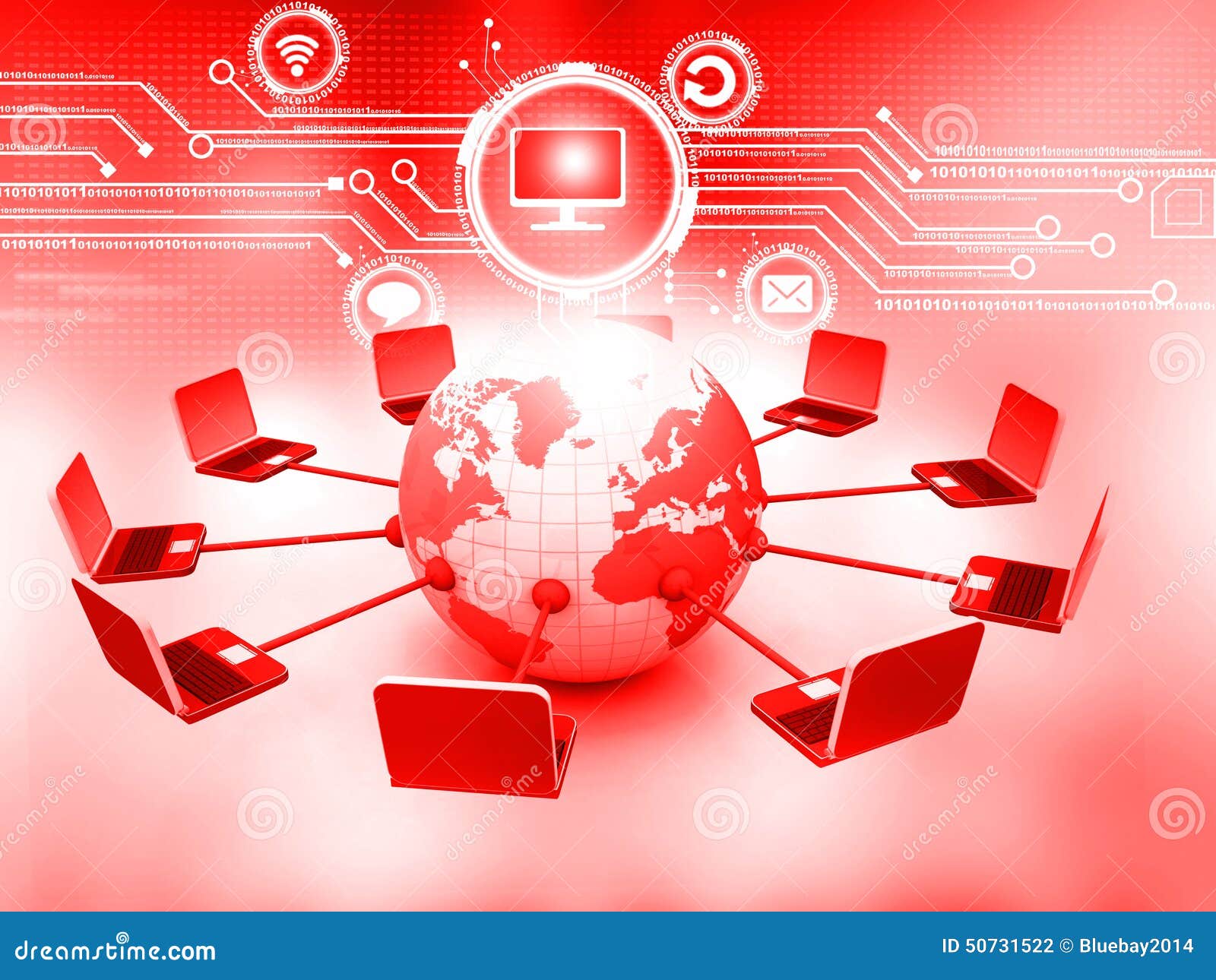 Global computer Network stock illustration. Illustration of internet ...