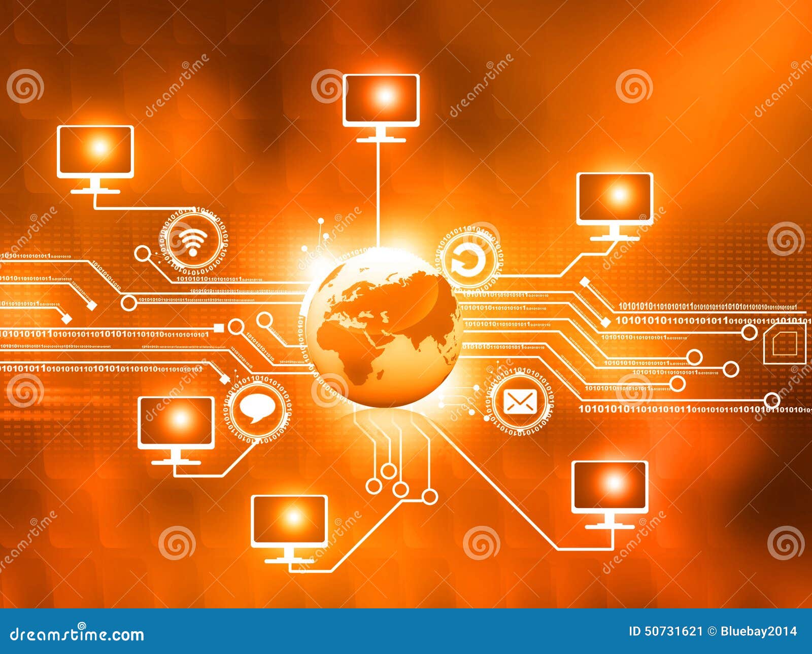 Global computer Network stock illustration. Illustration of motherboard ...
