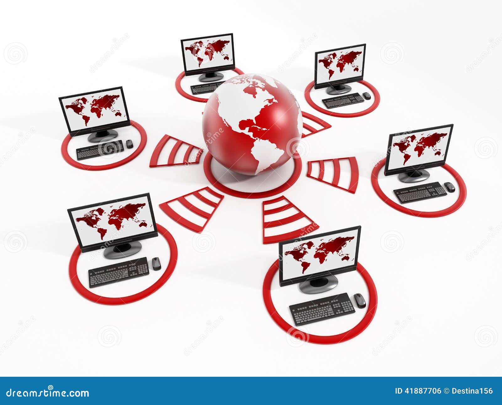 Global computer network stock illustration. Illustration of leading ...
