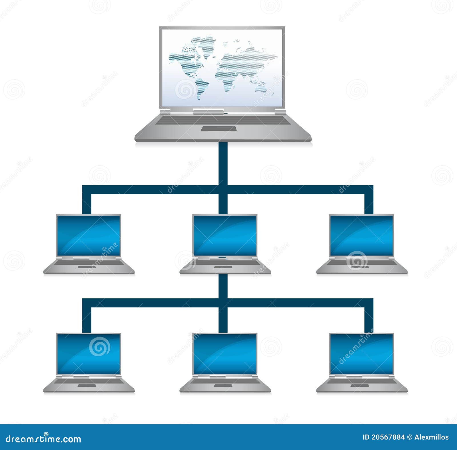 Global Computer Network Illustration Stock Illustration - Illustration ...