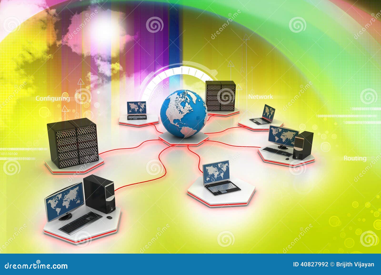 Global computer networking stock illustration. Illustration of abstract ...