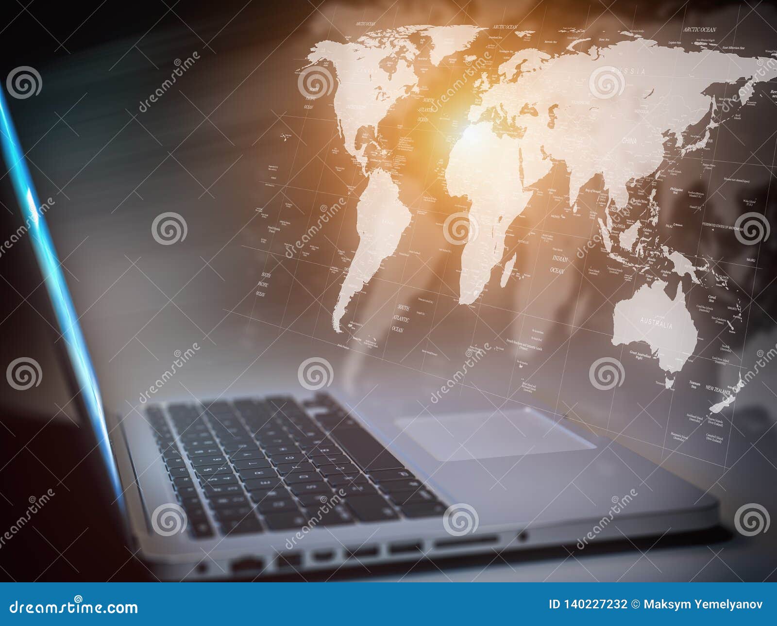 Global Comuunication, Network Connection, Computer and Internet ...