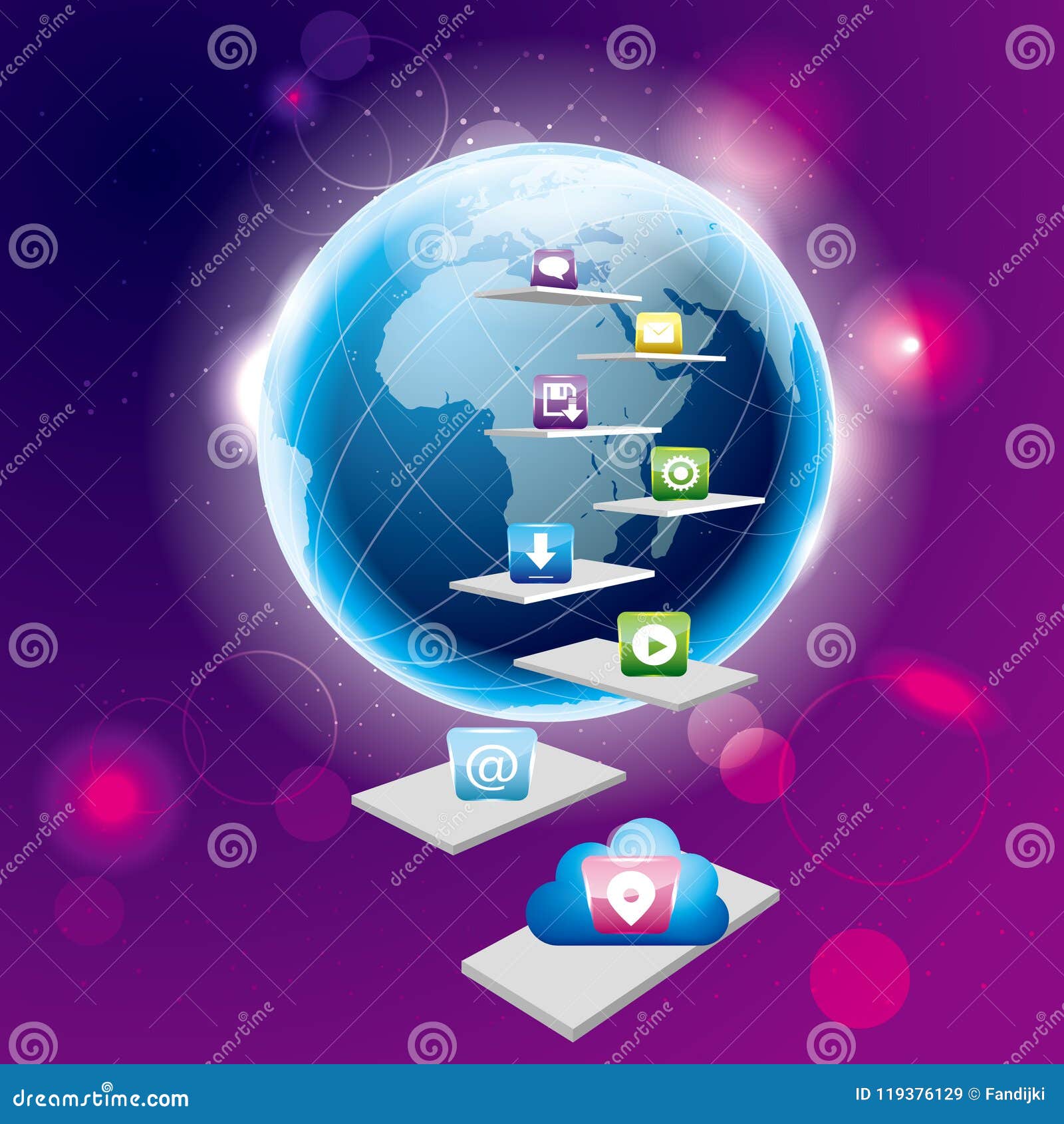 Global Concept Design, Vector Drawing Earth. Stock Vector ...