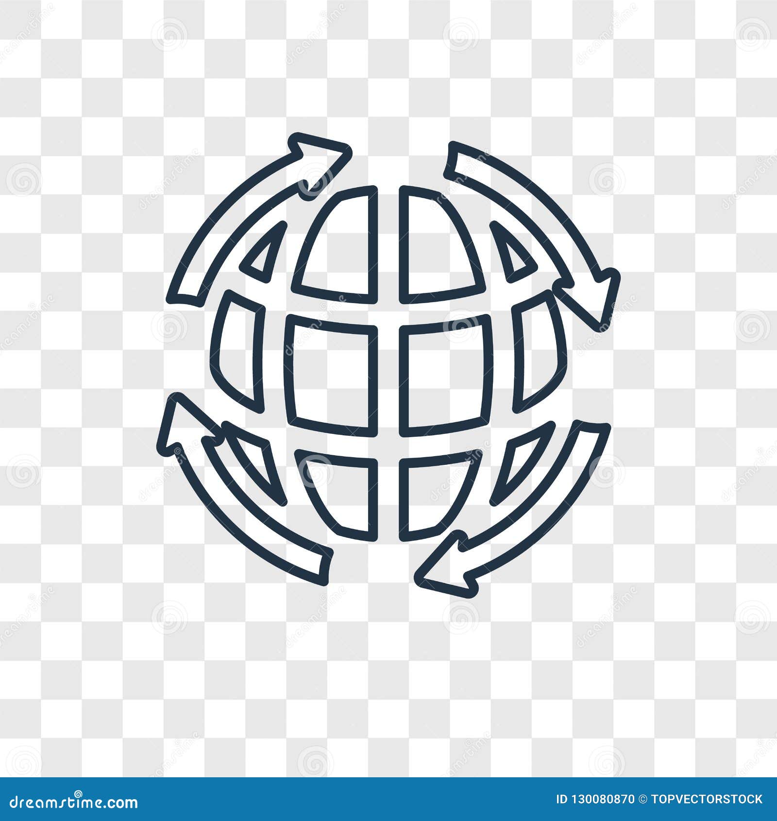 Global Concept Vector Linear Icon Isolated on Transparent Background ...
