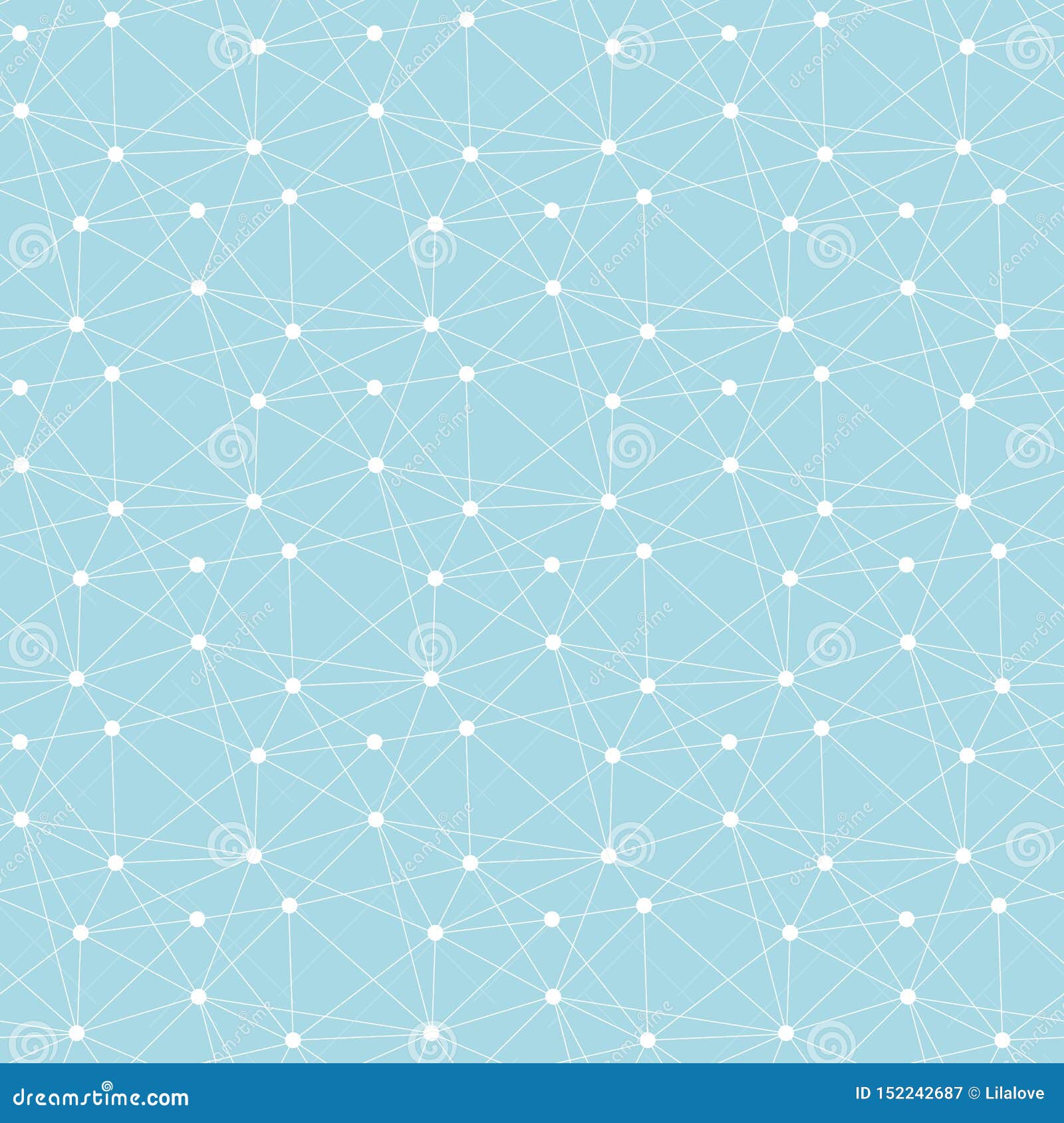 Global Connected Lines and Dots Seamless Background. Molecular ...