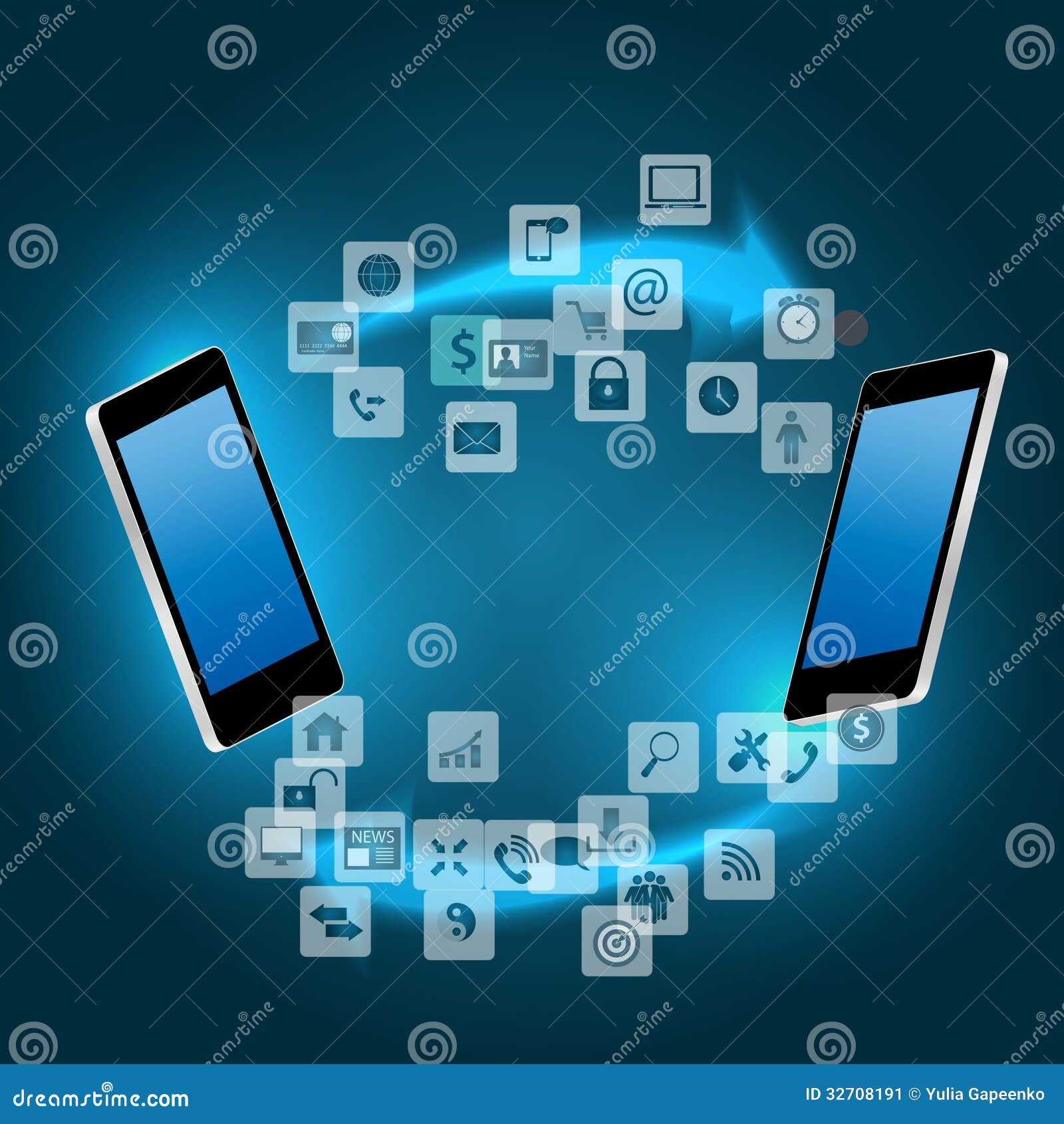 Global Connecting Concept with Mobile Phone Vector Stock Vector ...