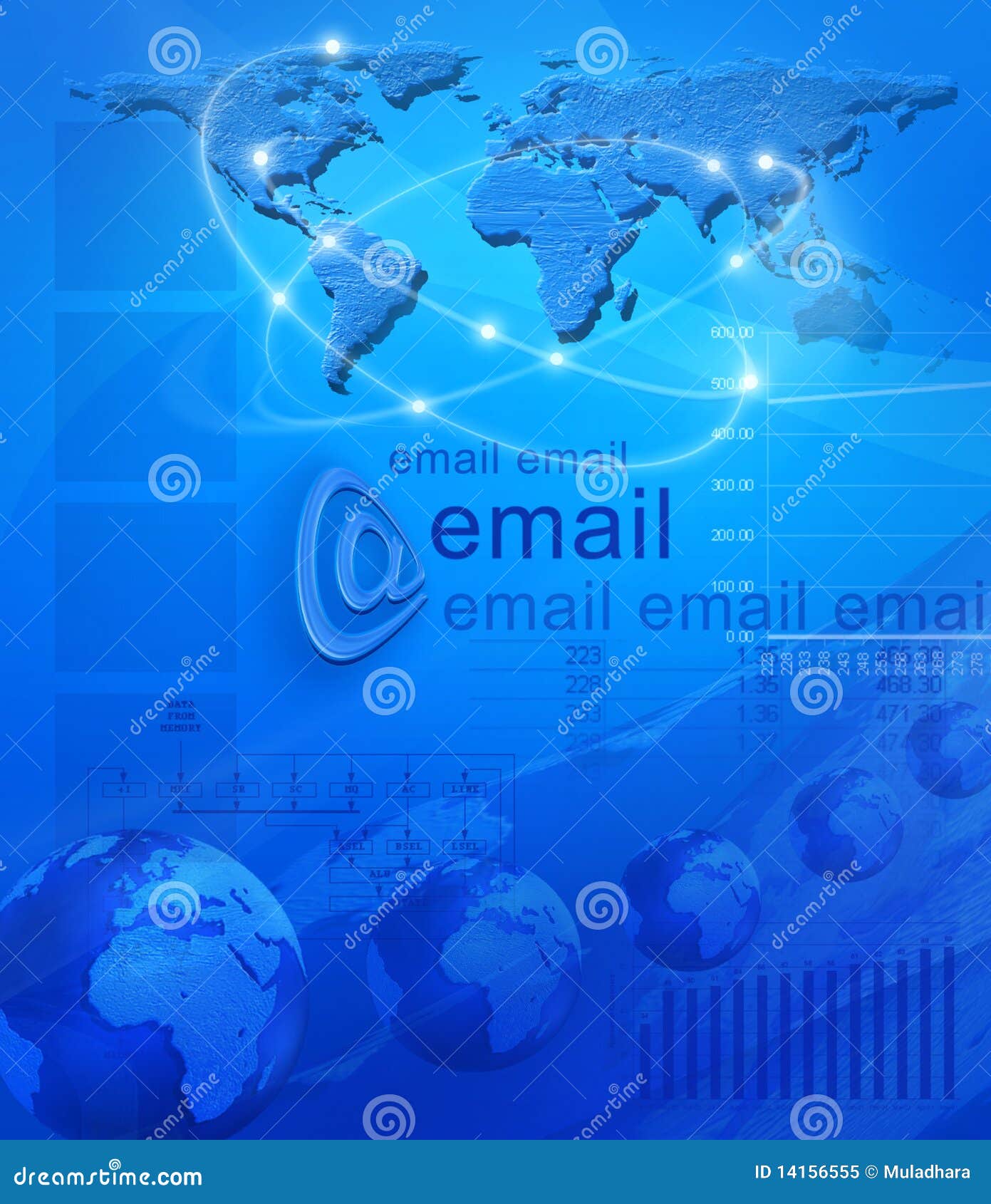 Global connection stock illustration. Illustration of email - 14156555