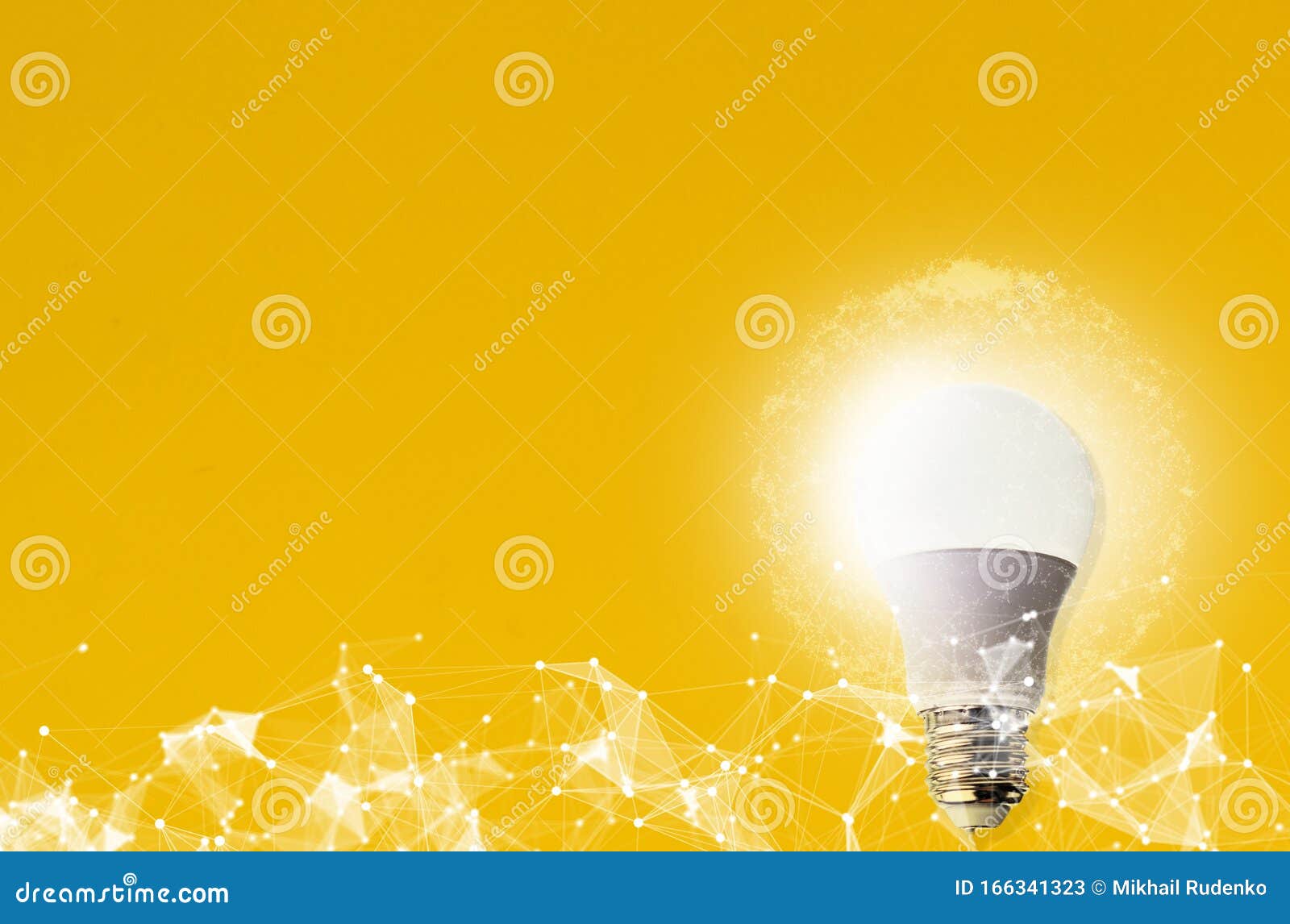 The Global Connection Communication Lines Around the Light Bulb ...