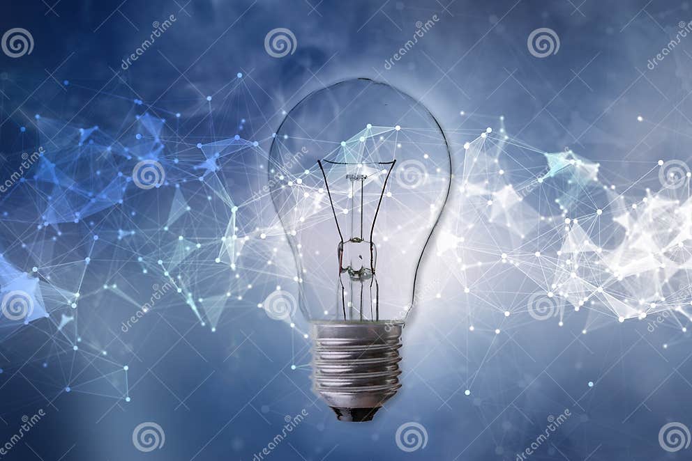 The Global Connection Communication Lines Around the Light Bulb ...