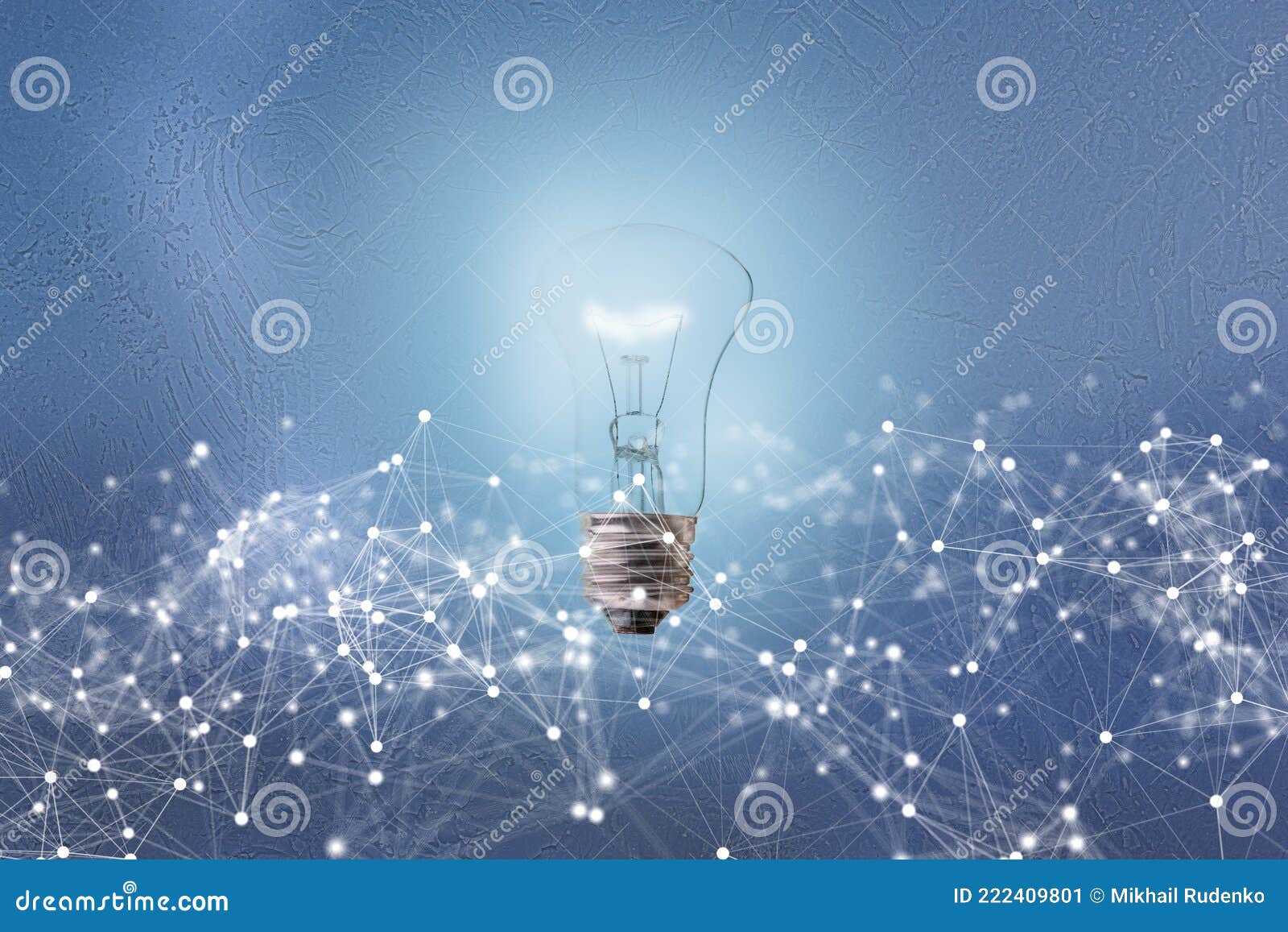 The Global Connection Communication Lines Around the Light Bulb ...