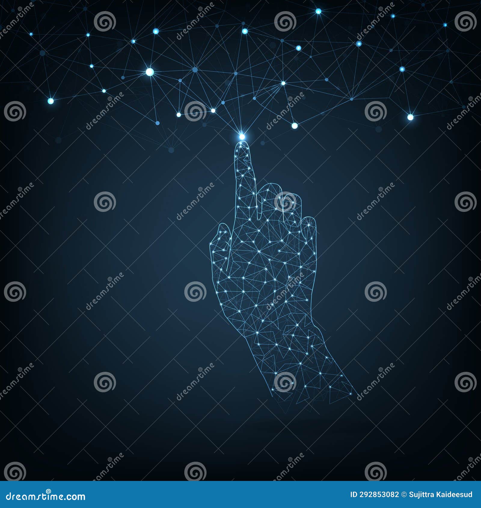 Global Connection Concept of Futuristic Technology Triangle Lines Stock ...