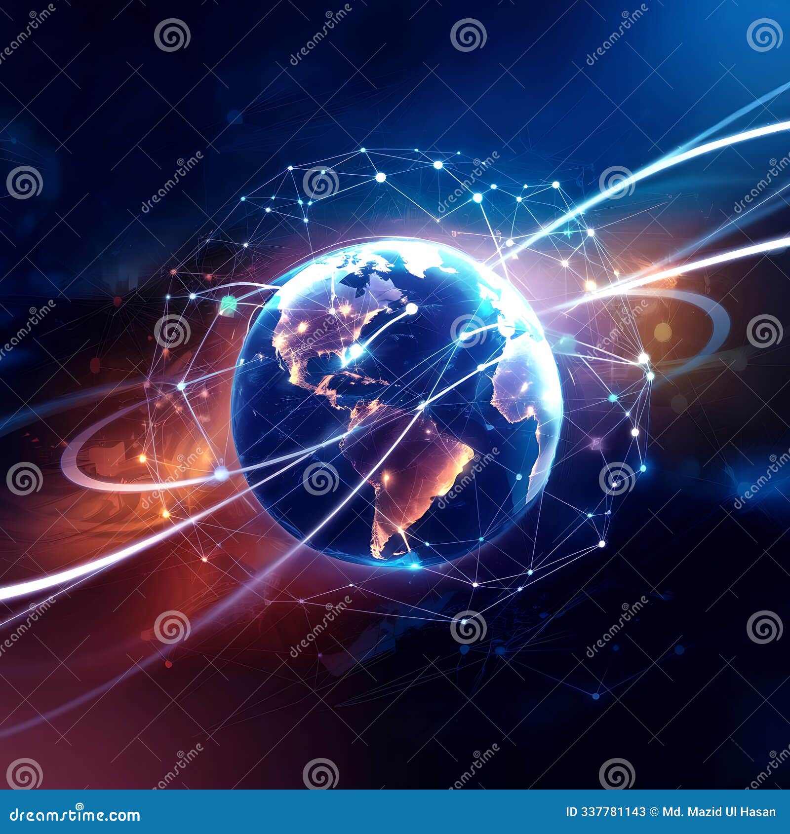 Global Connection with Ethernet Connection Stock Illustration ...