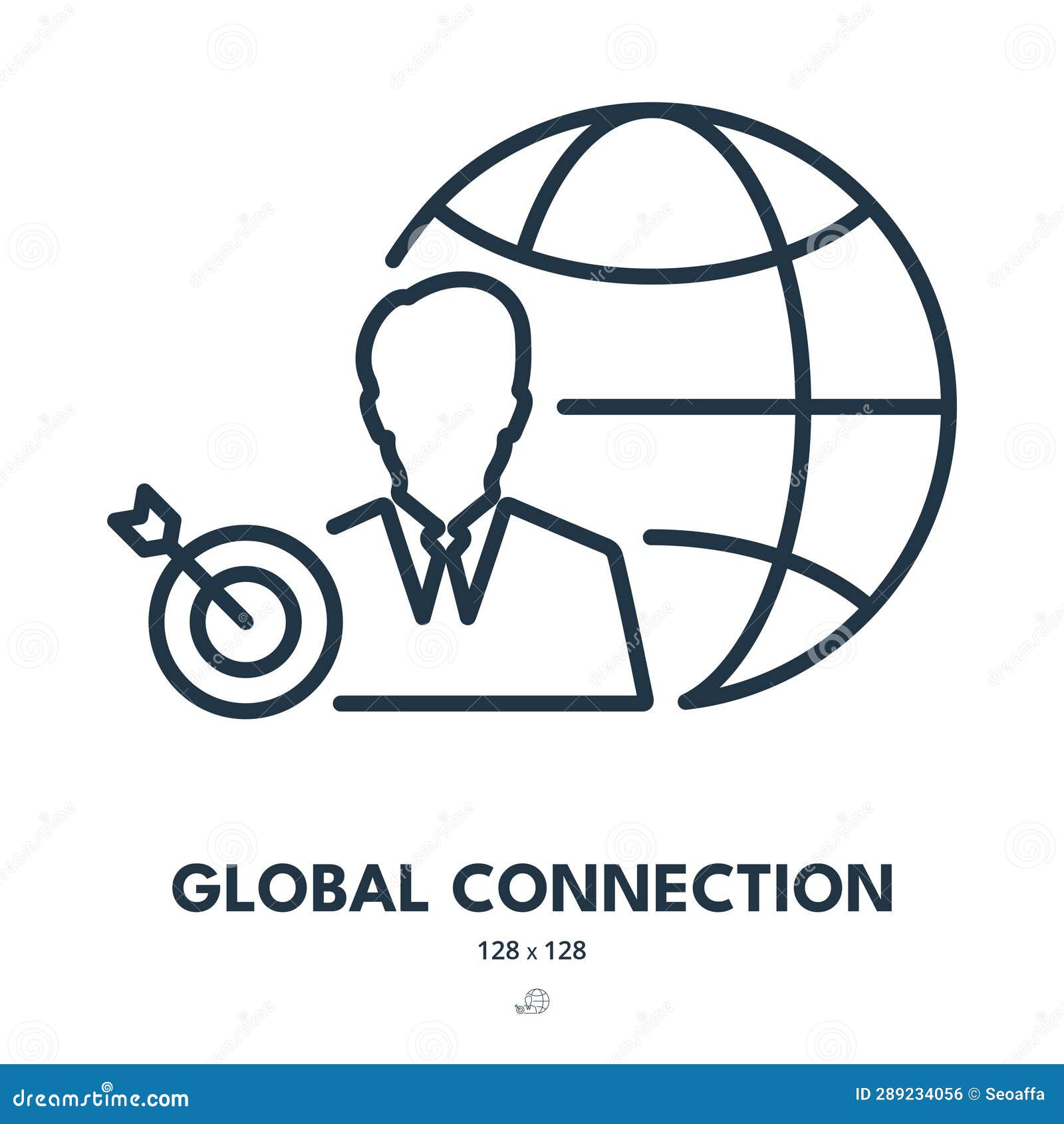 Global Connection Icon. Technology, Communication, Network. Editable ...
