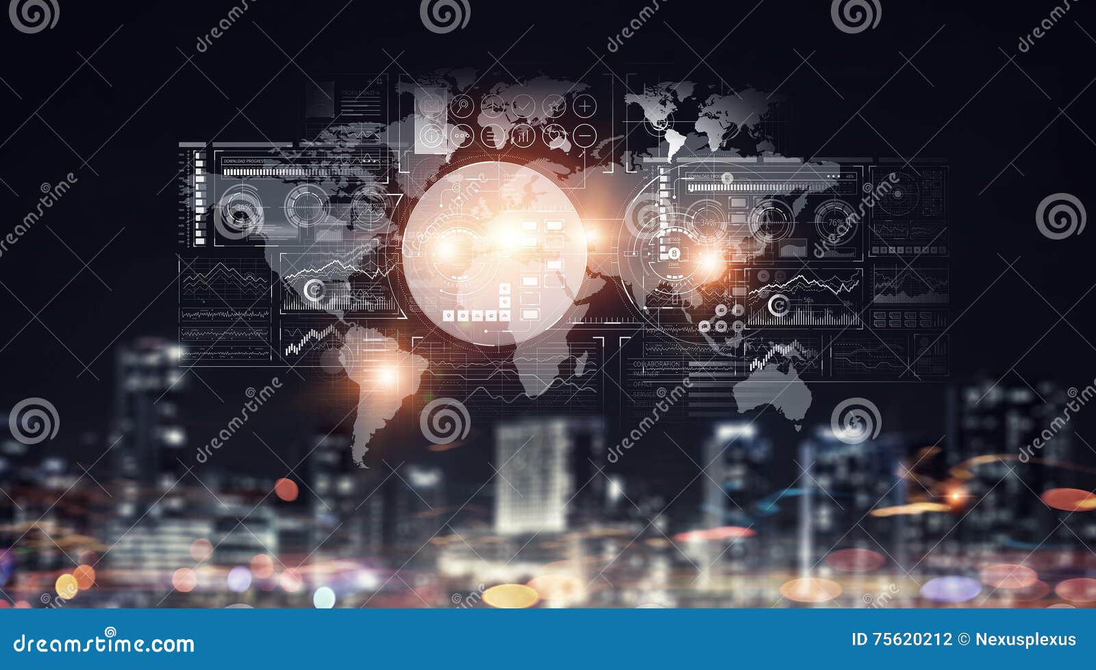 Global Connection and Interaction Stock Photo - Image of connection ...