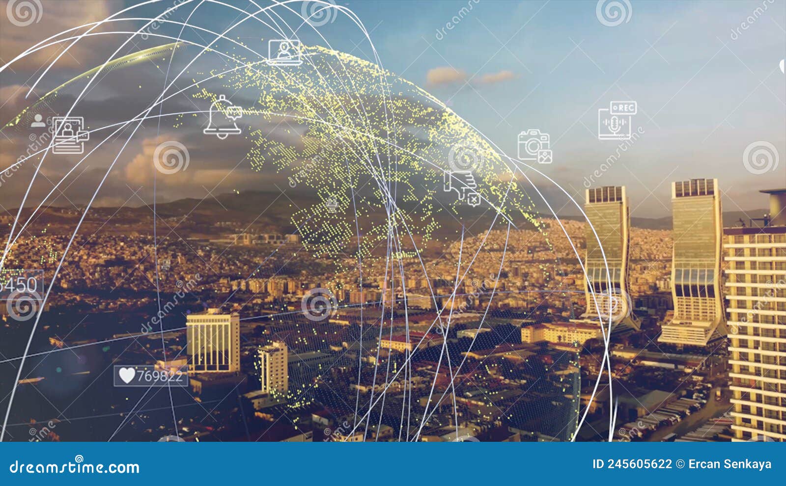 Global Connection And The Internet Network Modernization In Smart City ...