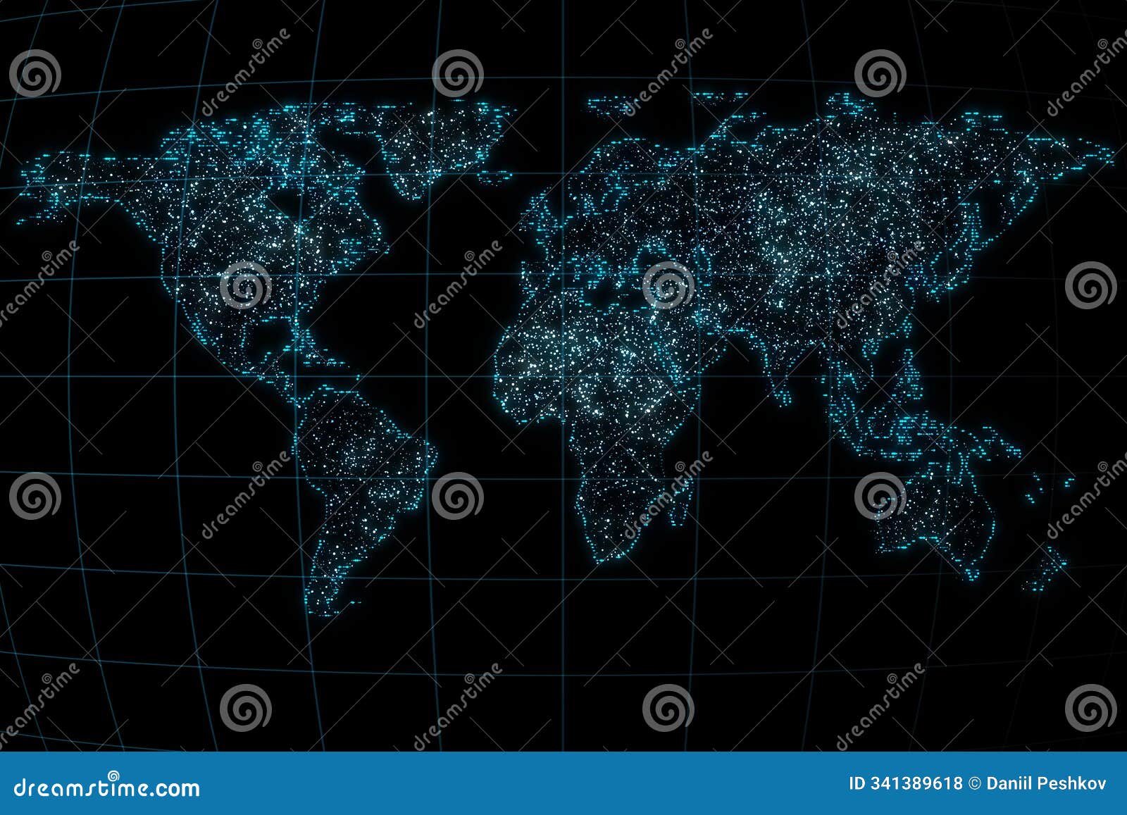 Global Connection and Network Concept with Lots of Illuminated Lights ...