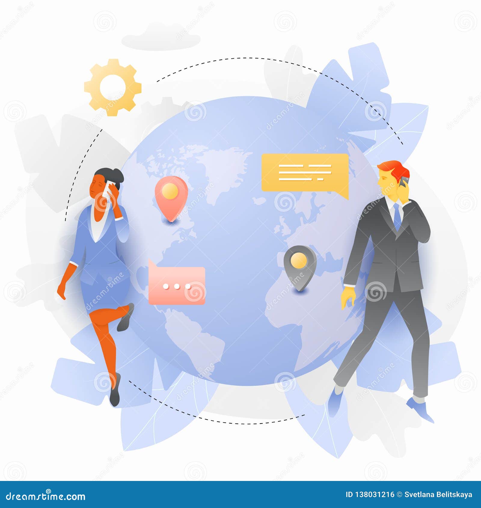 Global Connection between People Stock Vector - Illustration of design ...