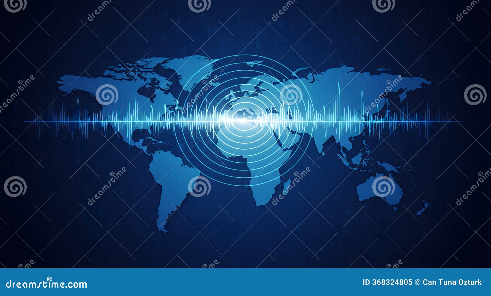 World Map Of Red Concentric Rings On White Background. Earthquake ...
