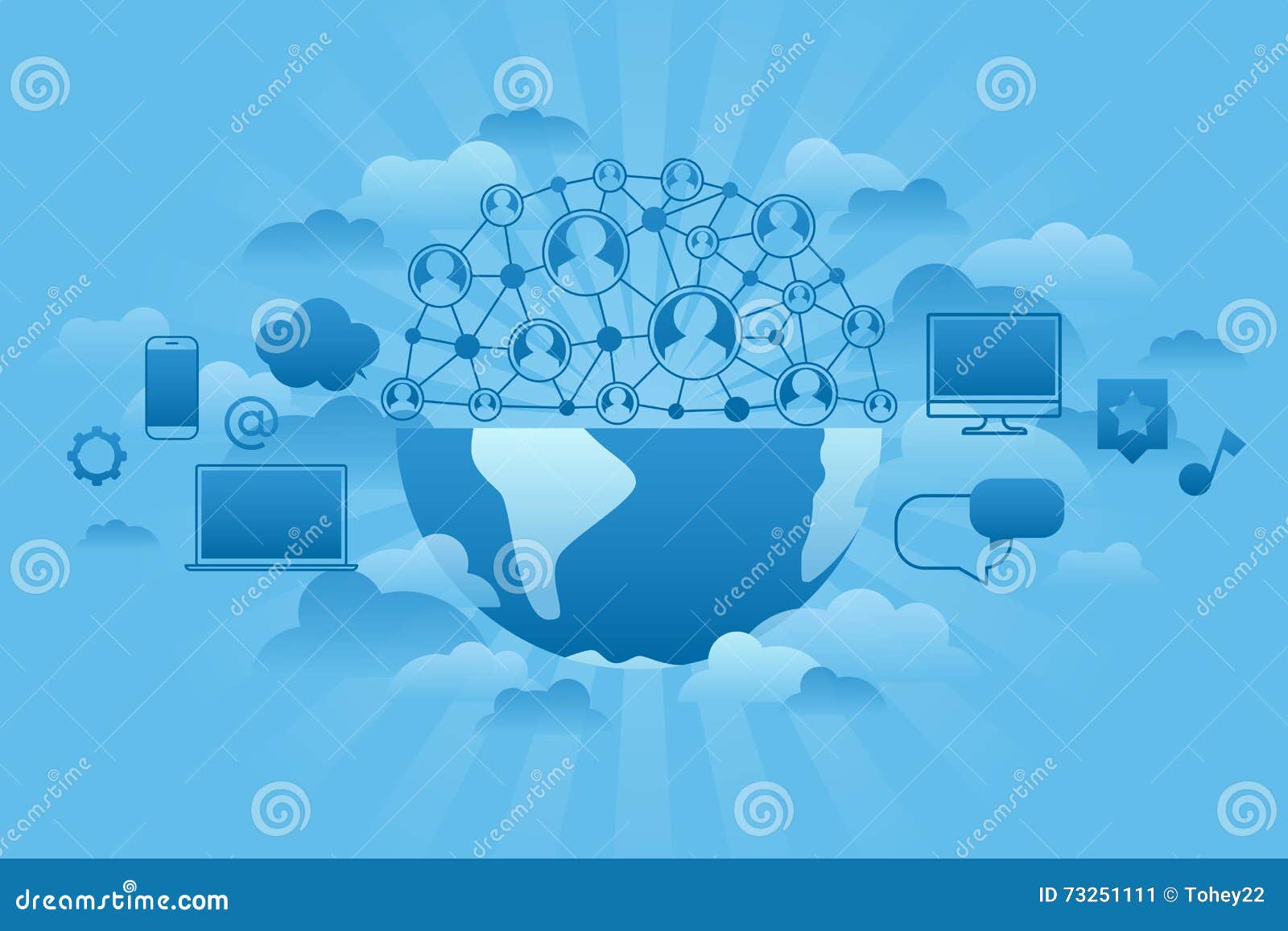 Global connections blue stock vector. Illustration of global - 73251111