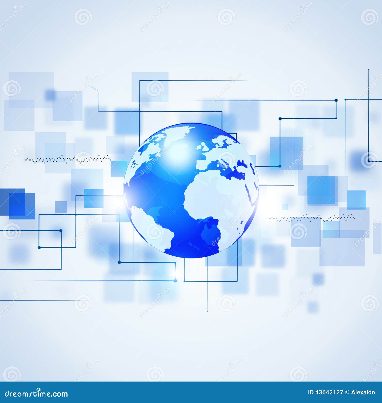 Global Connections Blue Technology Background Stock Illustration ...
